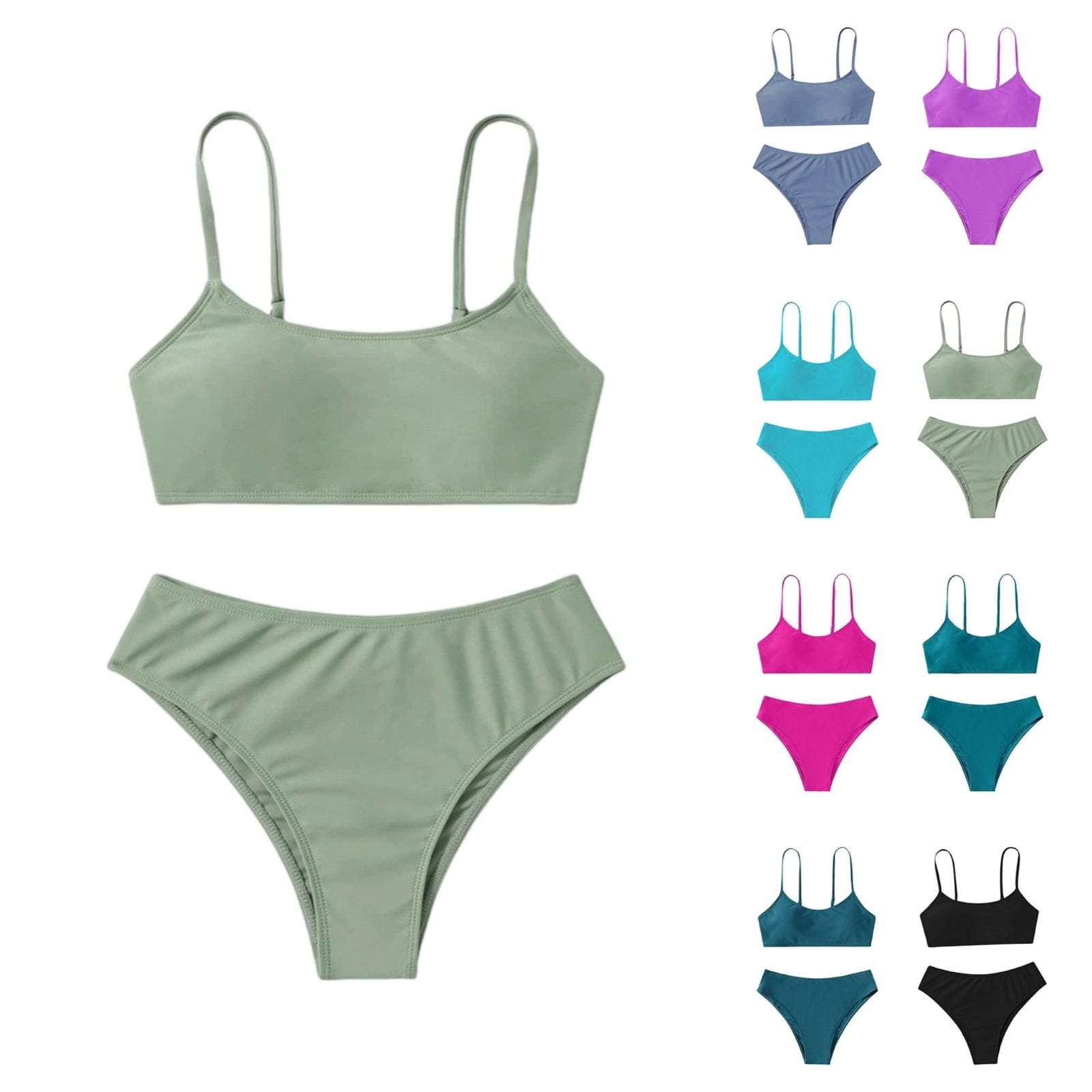 Kixjoy Teen Girl Swimsuit 14Y Cute Triangle Full Coverage Two Piece ...
