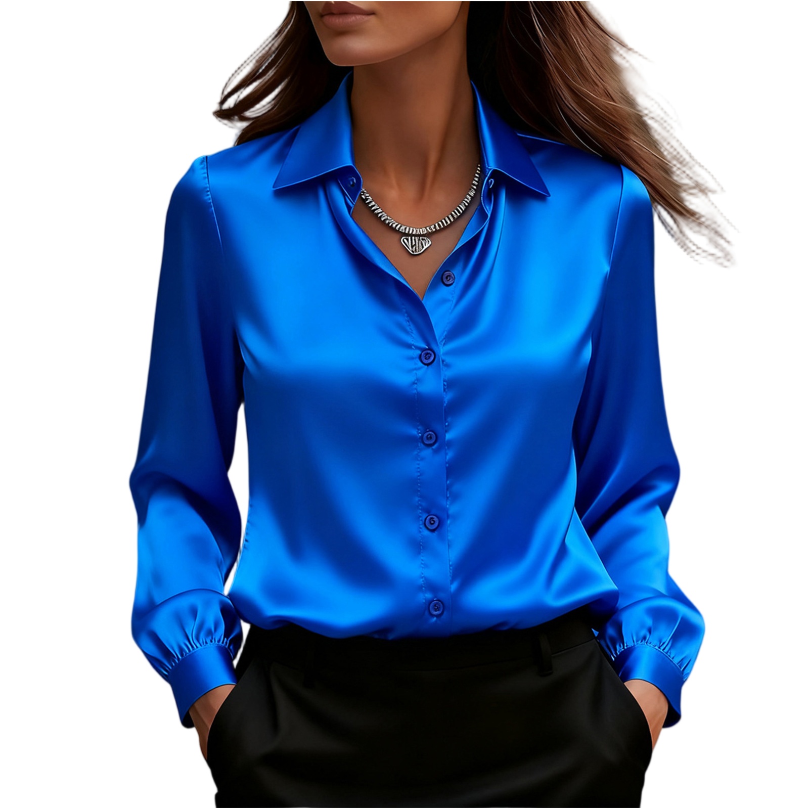 Kixjoy Velvet Button Down Shirts for Women Collared Casual Long Sleeve ...