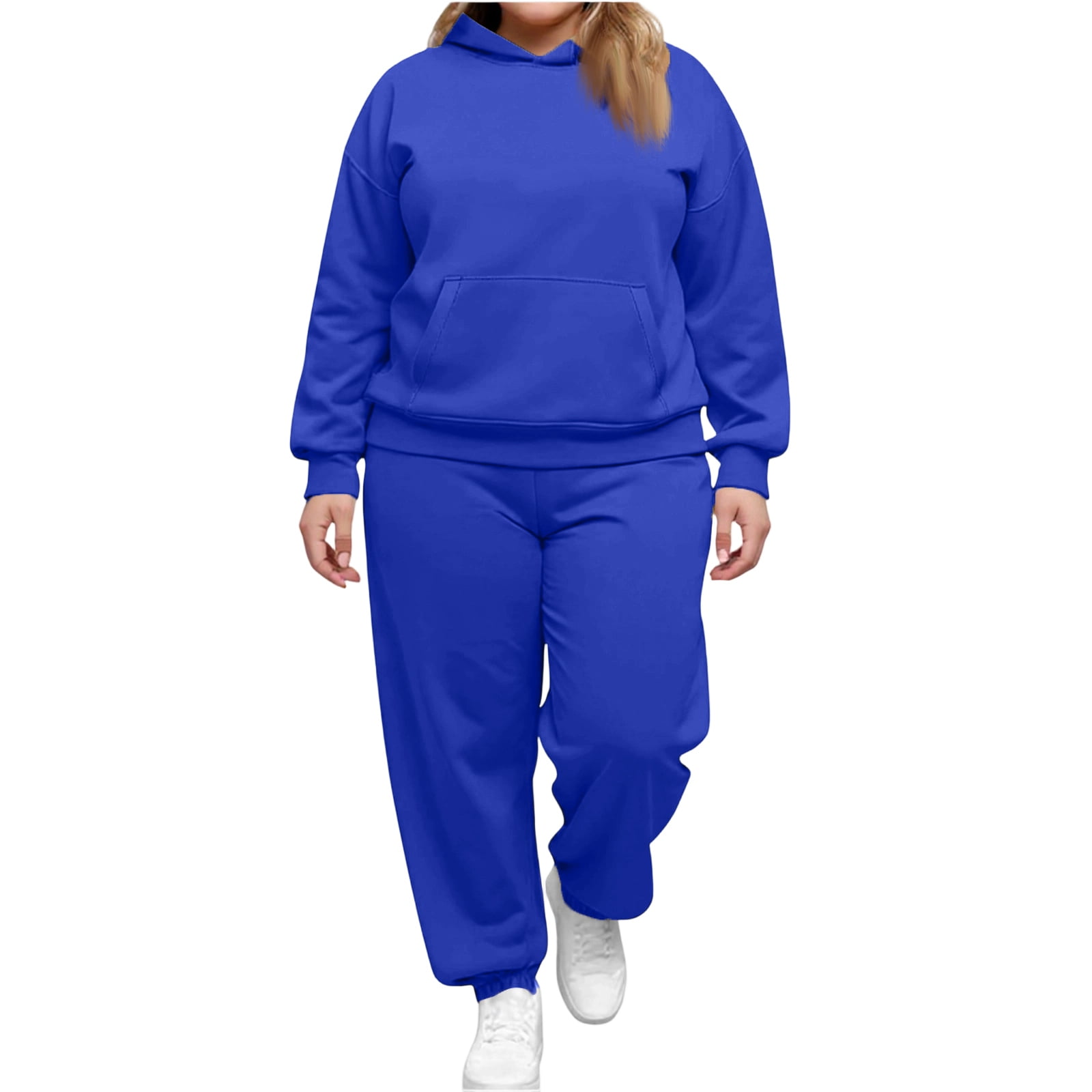 Kixjoy Womens Sweat Suits 2 Piece Set Casual Plus Size Drawstring ...