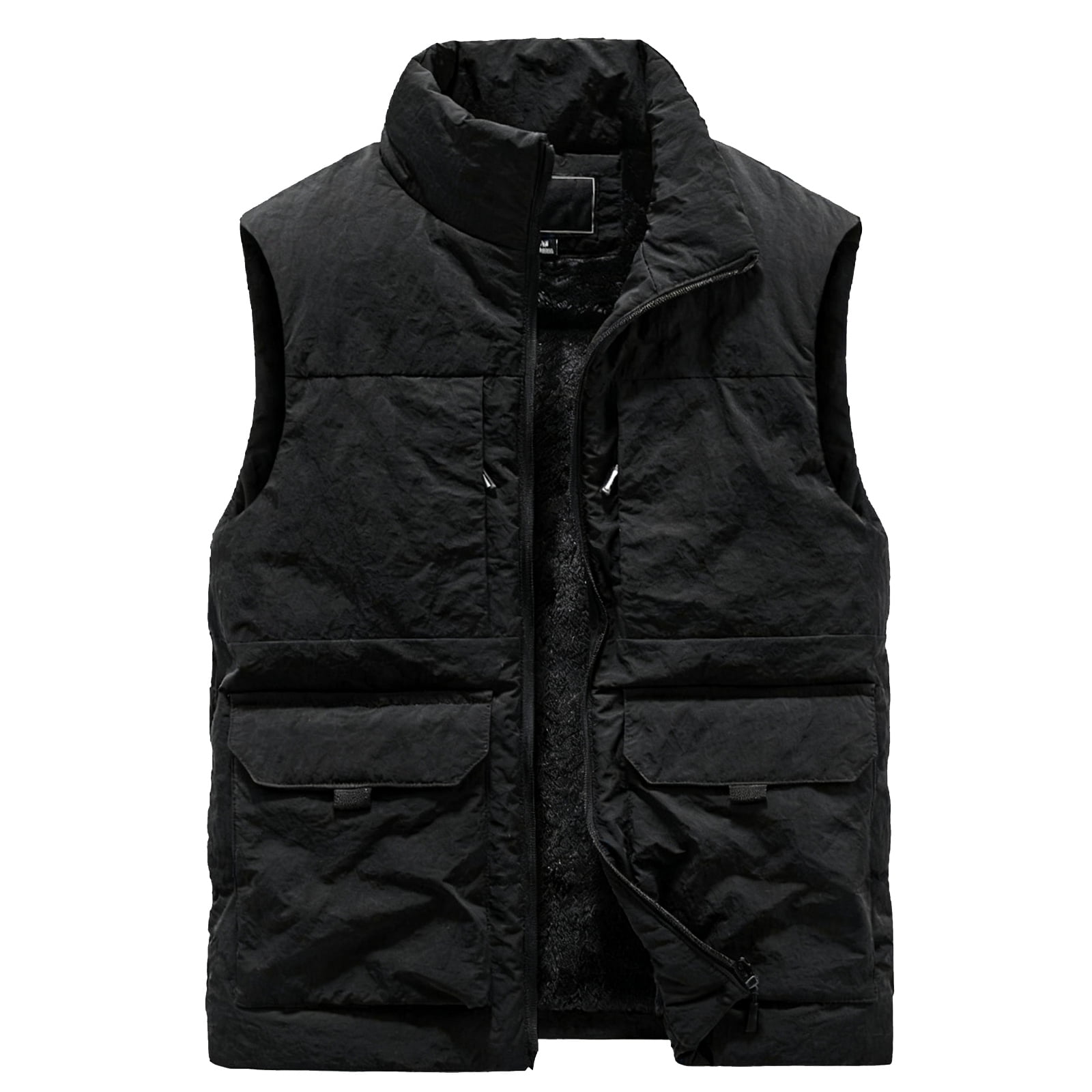 Kixjoy Work Vest For Men Sleeveless Full Zip Oversized Quilted Vest ...