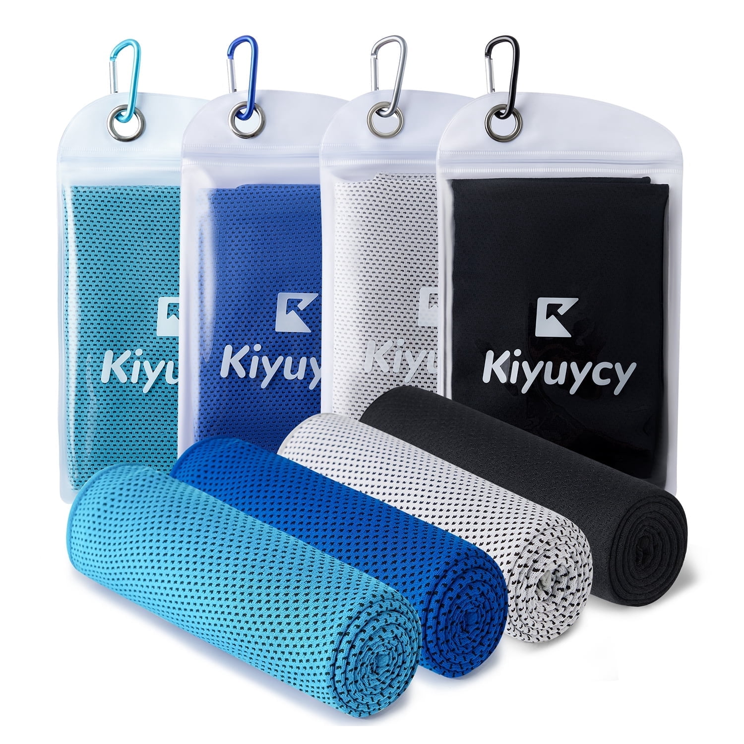 Kiyuycy 4-Pack Cooling Towels, Instant Relief for Neck, Head and Wrist ...