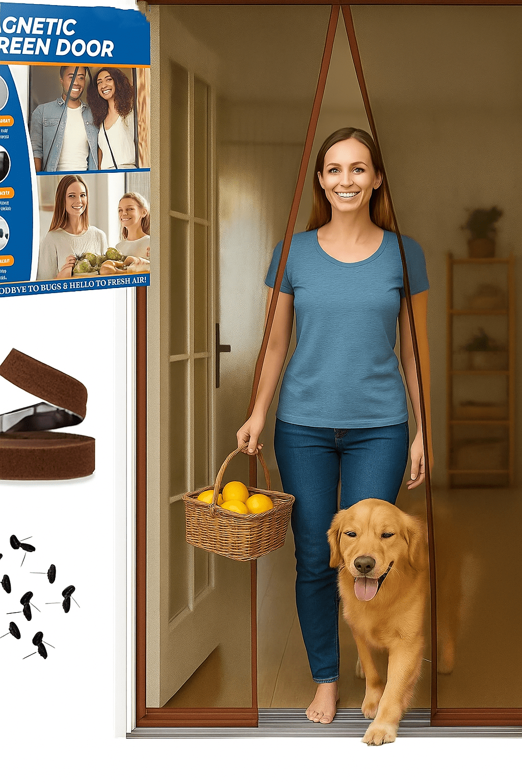 Kiyuycy Magnetic Mesh Screen Door, Heavy - Duty: Hands - free Passage ...