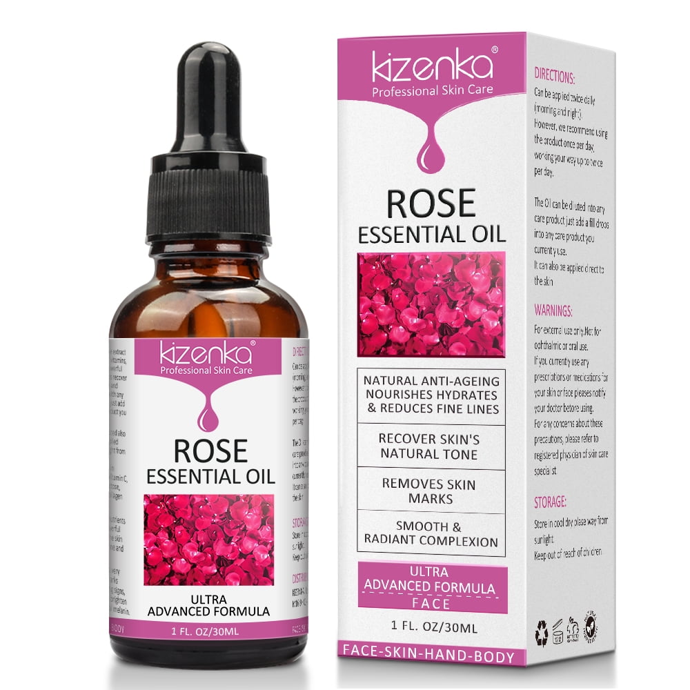 Kizenka Rose Essential Oil, Smooth Anti Aging,Aromatherapy Massage Oil ...