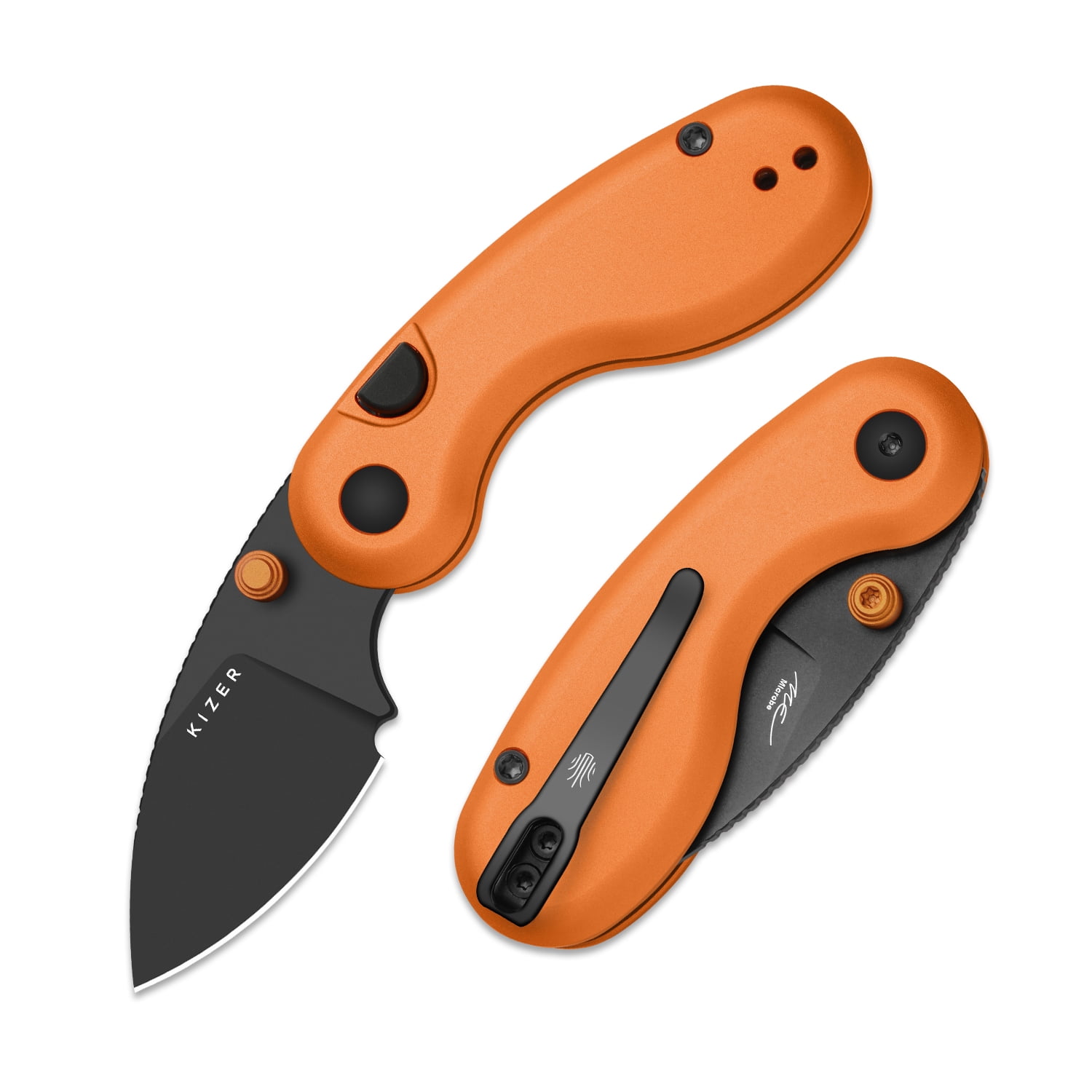 Kizer Microbe 2.19" Folding Pocket Knife 14C28N Blade Aluminum Handle ...
