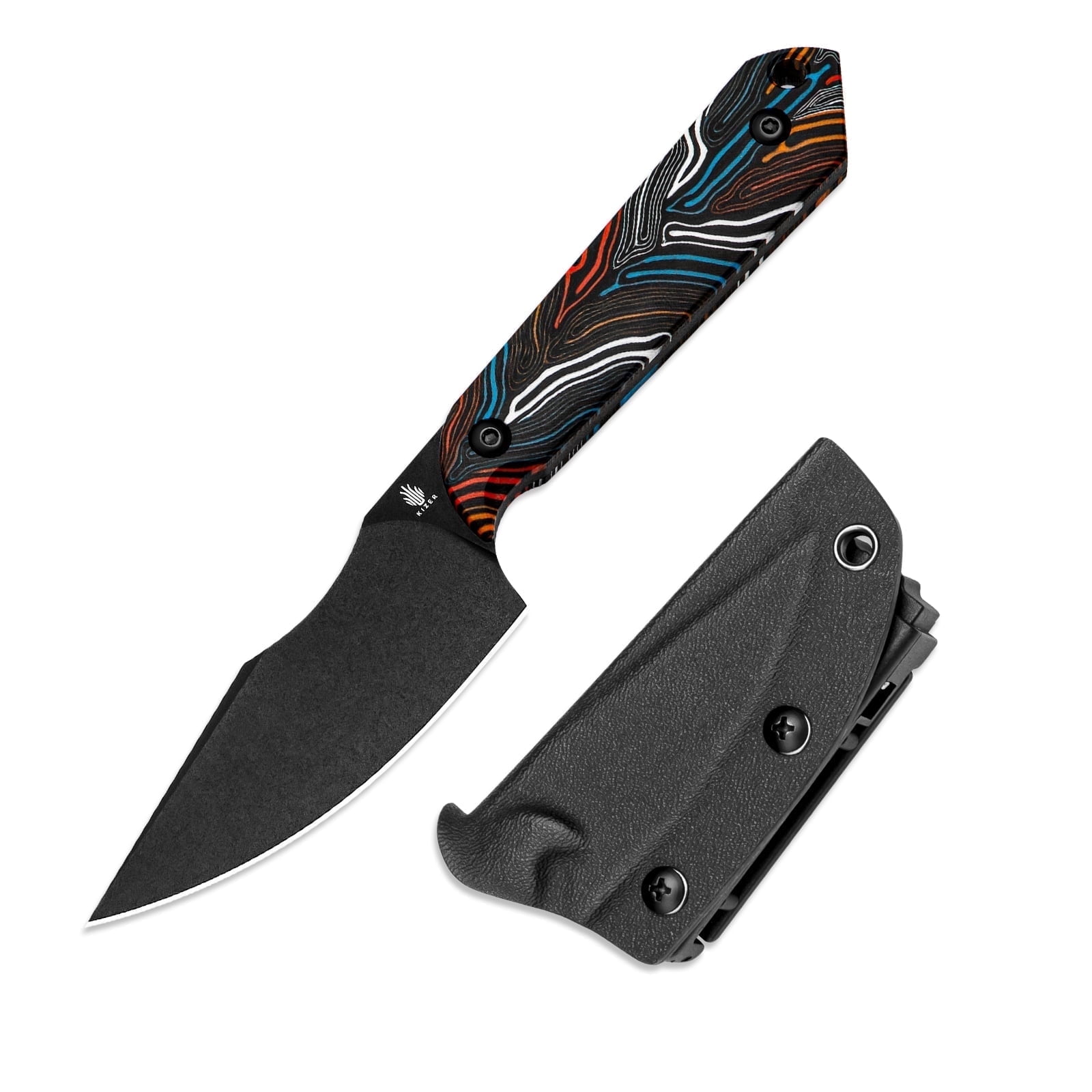 Kizer Mini Harpoon Fixed Blade Knife 3V Blade G10 Handle Pocket Tactical Knives 1040S6 - Walmart.com