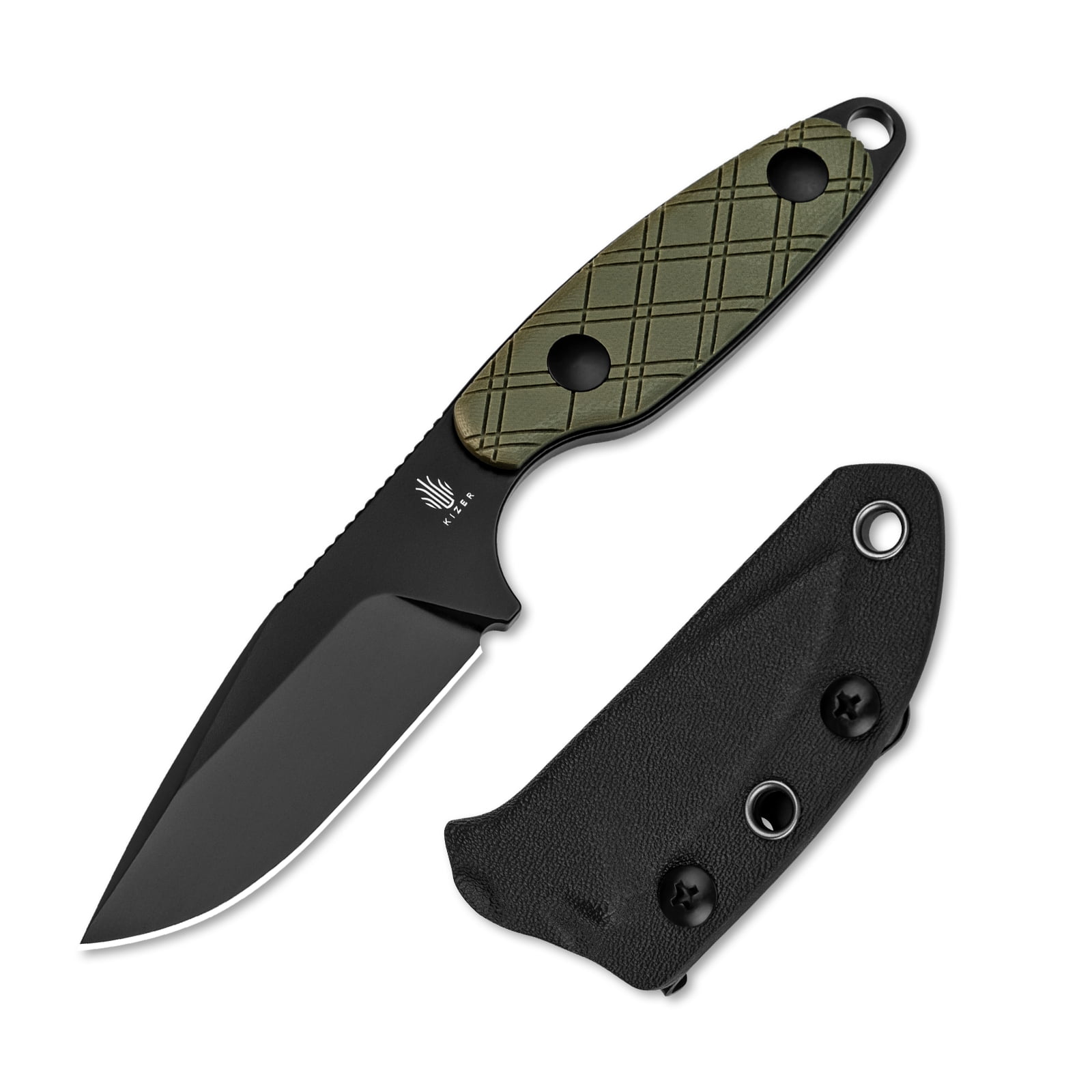 Kizer Muskrat Fixed Blade Knife D2 Blade G10 Handle Pocket Tactical ...
