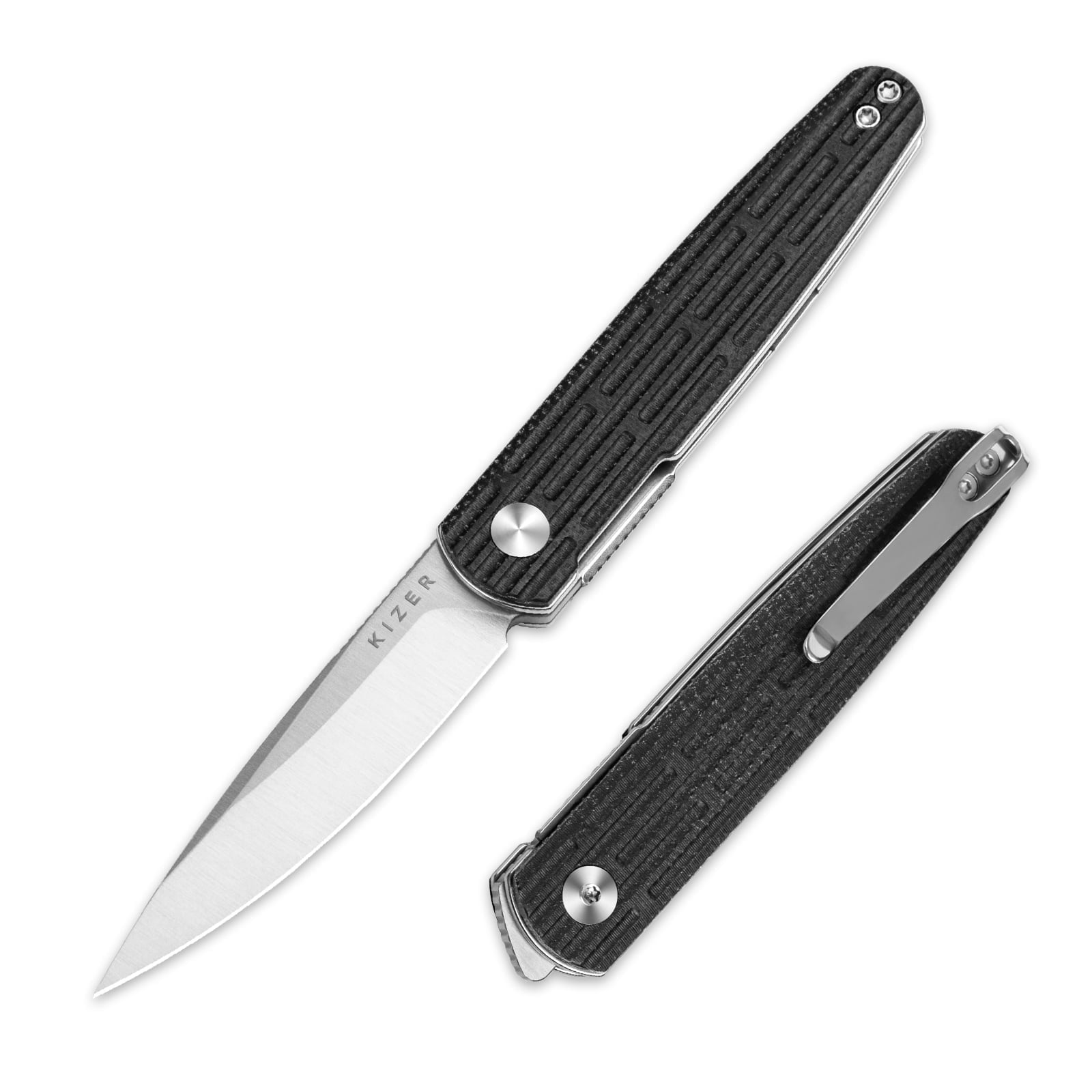 Kizer Pocket Folding Knife Bamboo, Nitro-V Steel Micarta Handle Pocket ...