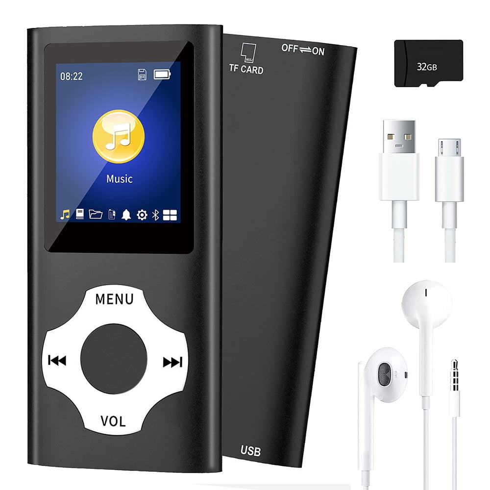 Kizocay Mp3 Player with 32GB TF Card,Bluetooth 5.0,FM Radio, HiFi Music ...
