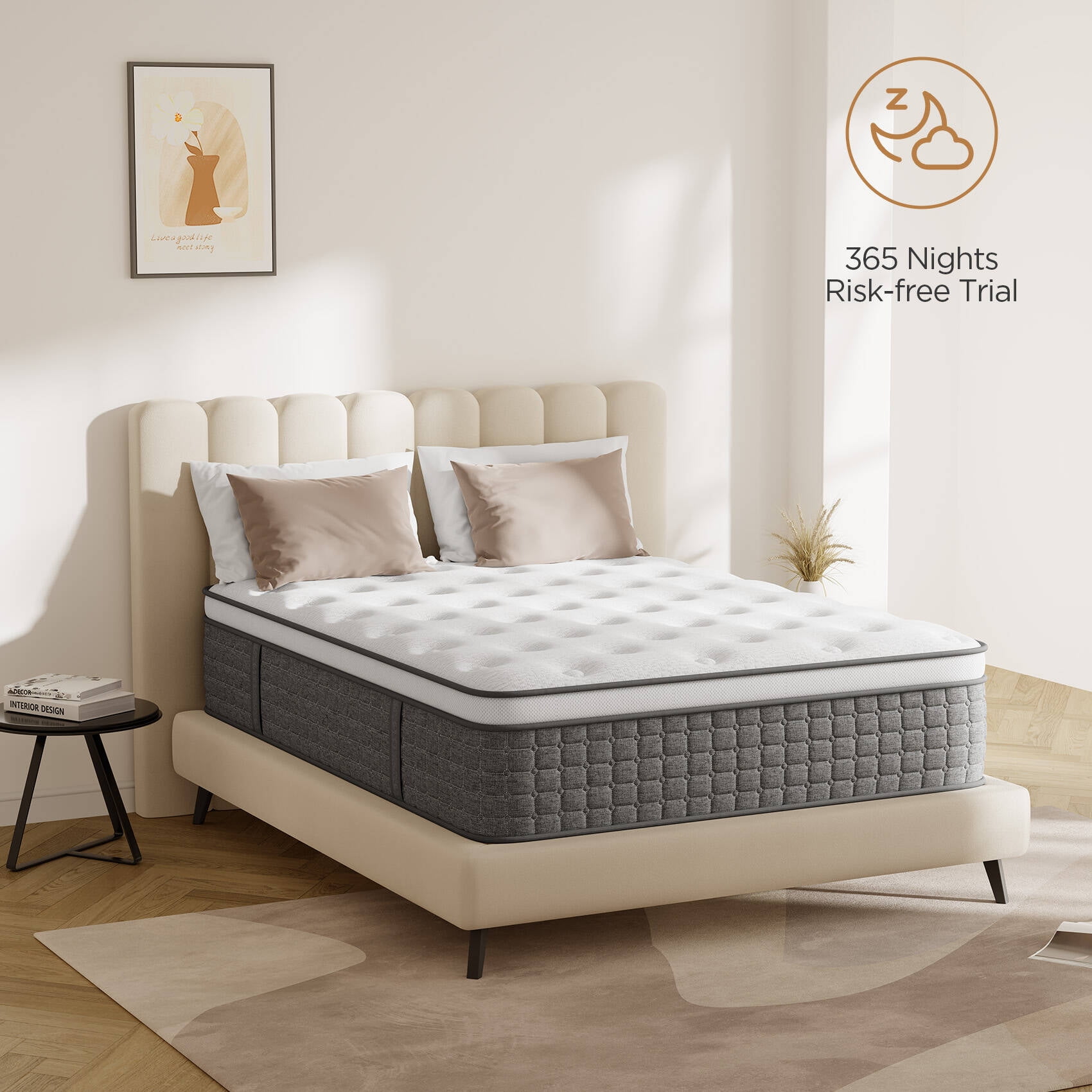 Kizreo Full Hybrid Mattress 12 Inch, Breathable Memory Foam and ...