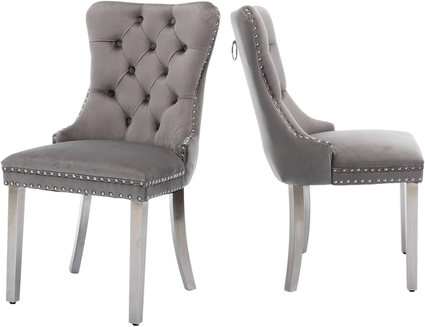 Kiztir Velvet Dining Chairs Set of 2, Upholstered Dining Chairs with ...