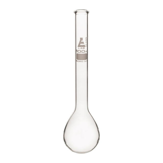 Kjeldahl Flask, 100mL - Long Neck, Round Bottom - Borosilicate Glass ...