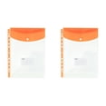 Kjfeif 2Pcs Plastic Binder Pocket with 11 Holes & Snap Button - Letter ...