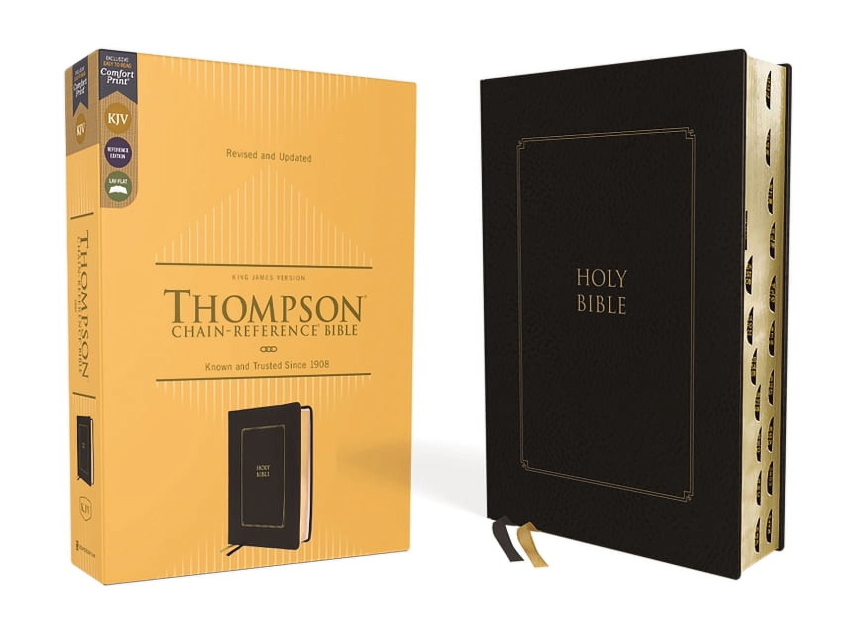 Kjv, Thompson Chain-Reference Bible, Leathersoft, Black, Red Letter, Thumb Indexed, Comfort ...