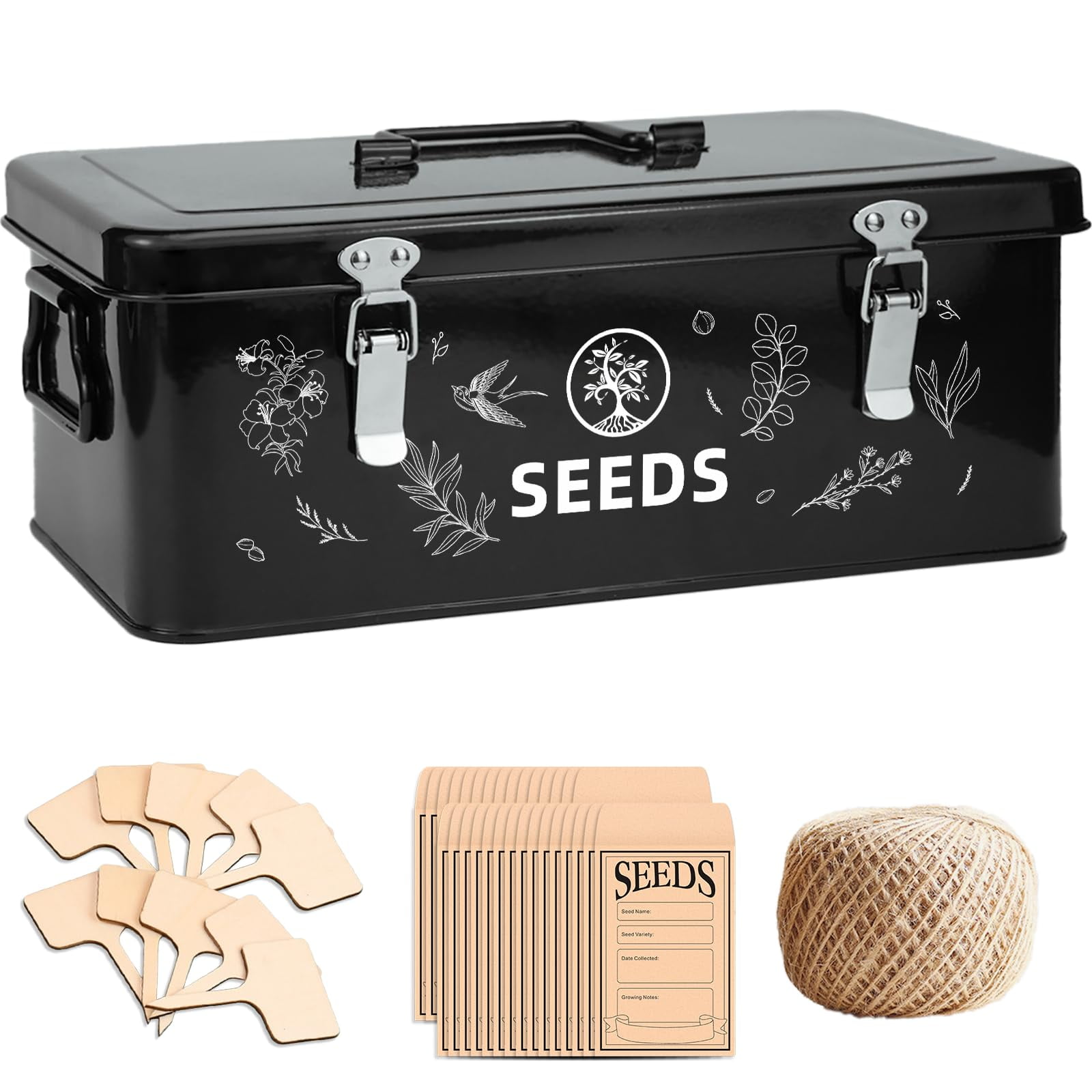 Kjyunk Seed StorageEGSC Box, Seed Storage Organizer with Garden String ...
