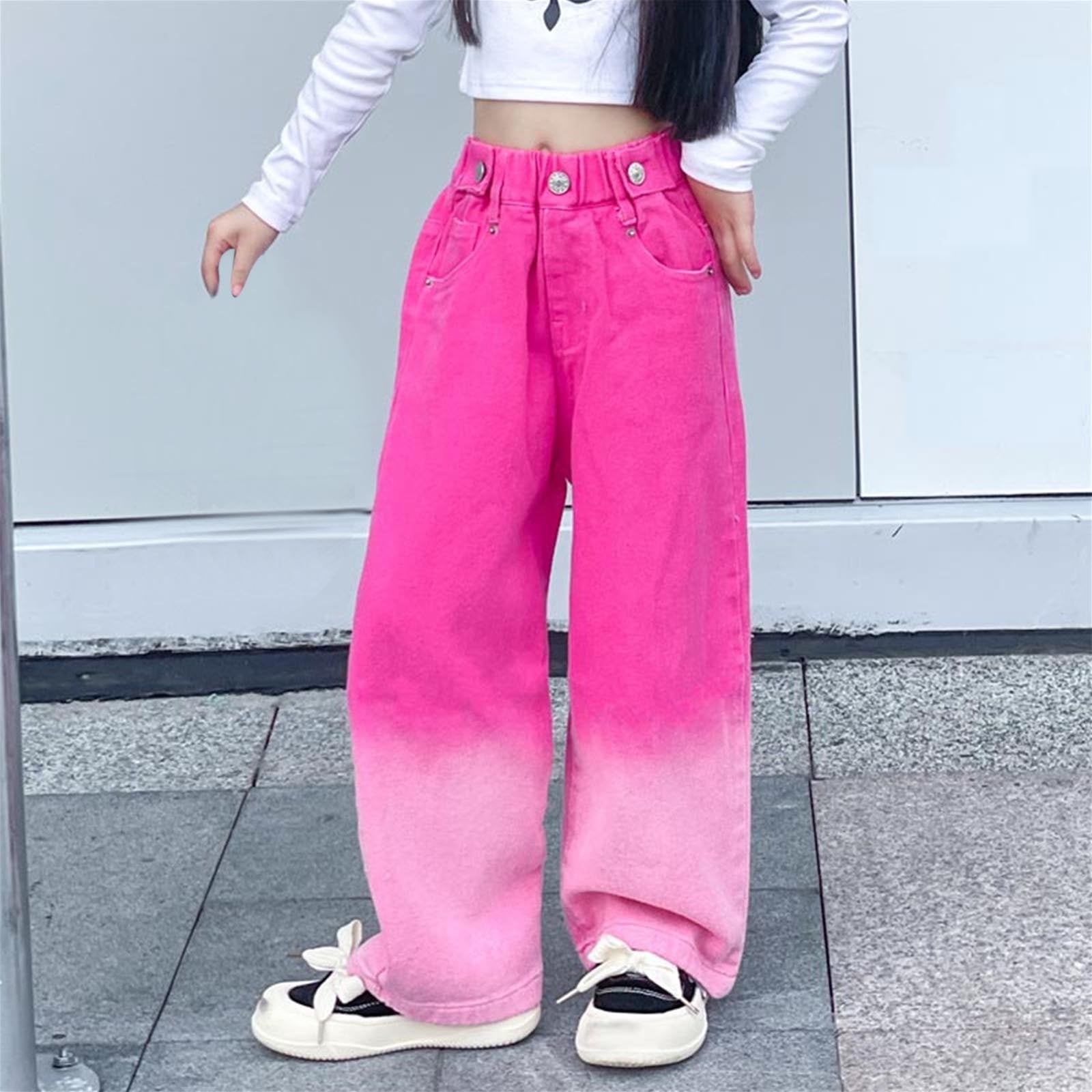 KkSLirnhs Pants for Girls 10-12 Spring Girls' Jeans With A Stylish ...