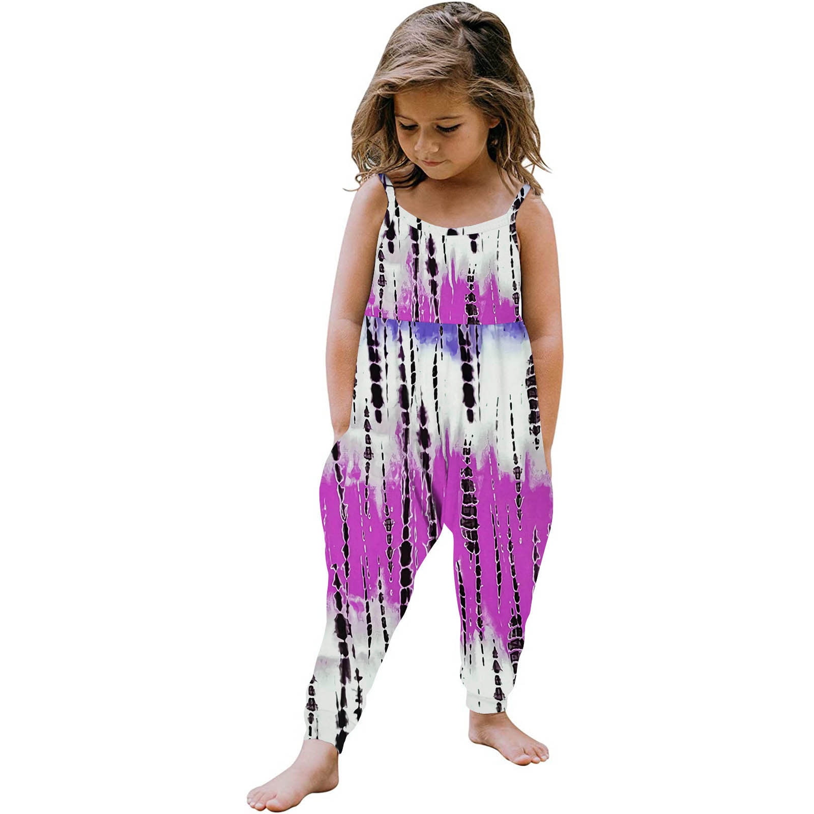 KkSLirnhs School Uniform Girls Toddler Girls Kids Print Jumpsuit ...