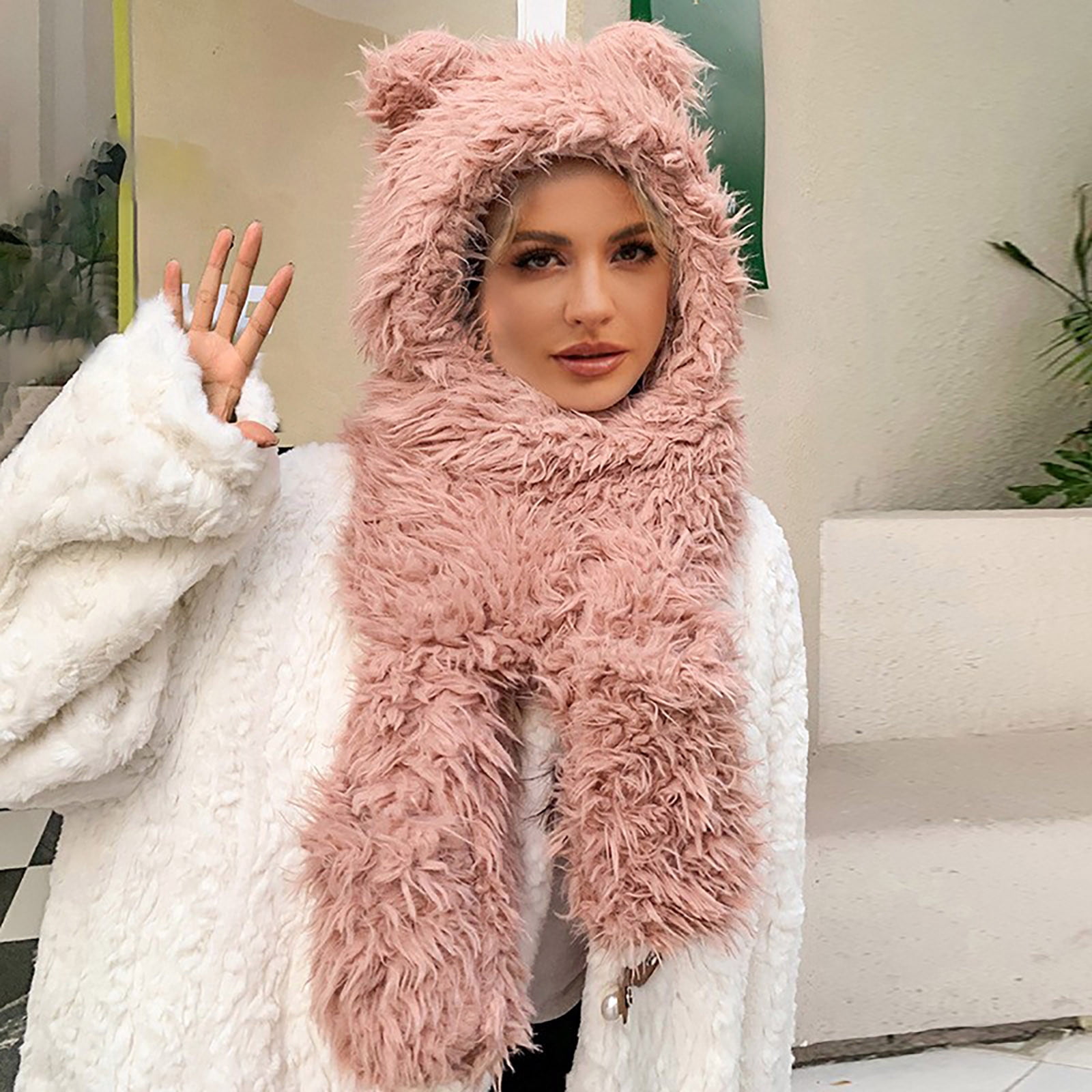 KkSLirnhs Winter Hats for Women With Scarf on Clearance Women Cute ...