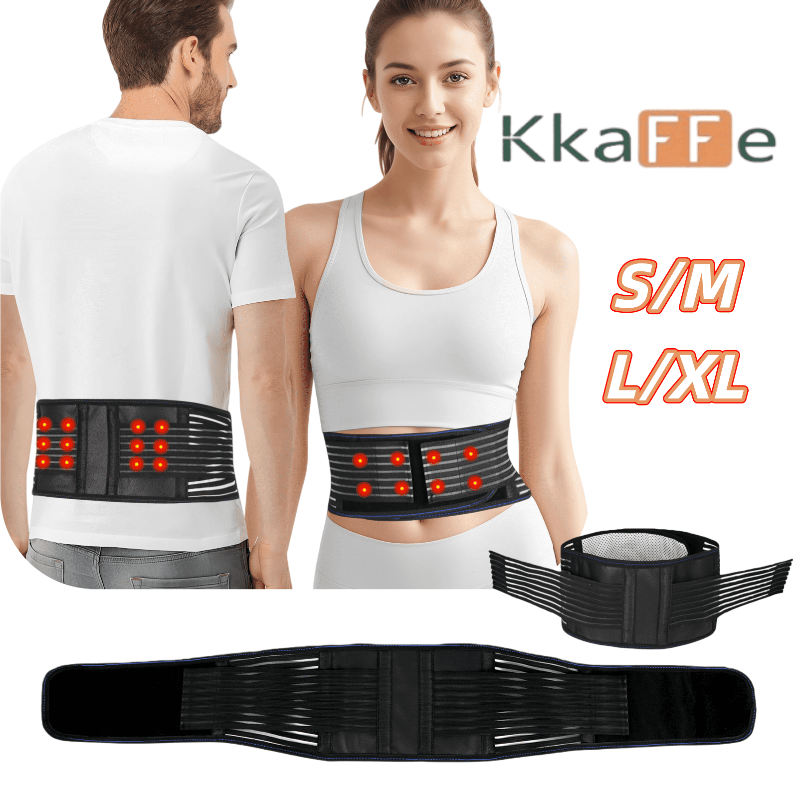 KkaFFe Back Brace for Lower Back Pain Relief Breathable Magnetic Self ...