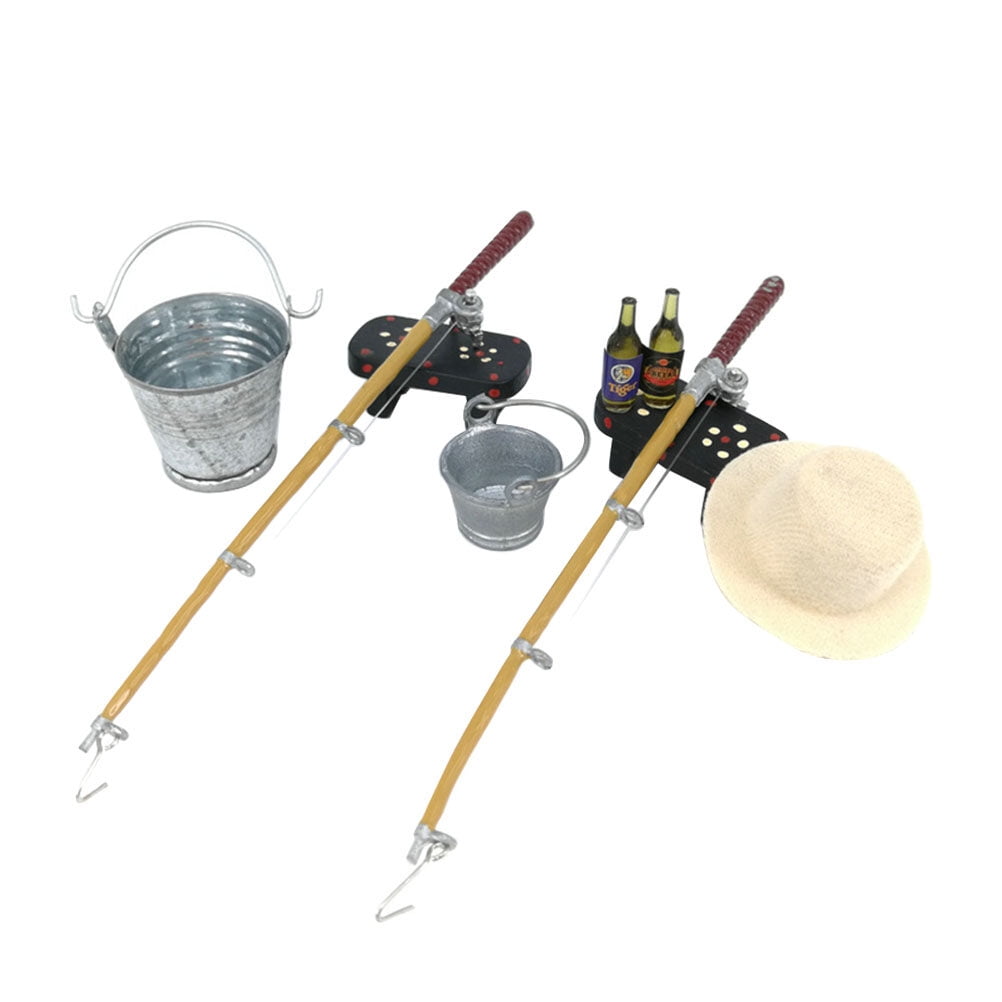 1 Set of Miniature Fishing Rods Tiny Toys for Simulated Outdoor Fun and ...
