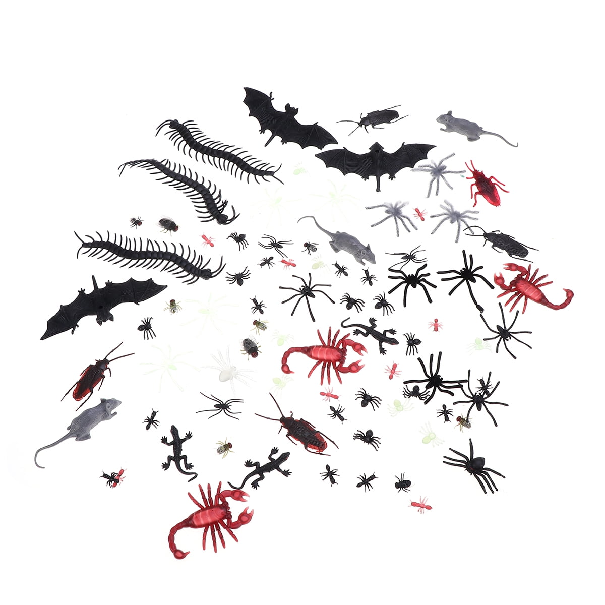 Kkewar 150 Pcs Assorted Fake Prank Props Bugs Paint Tray Palette ...