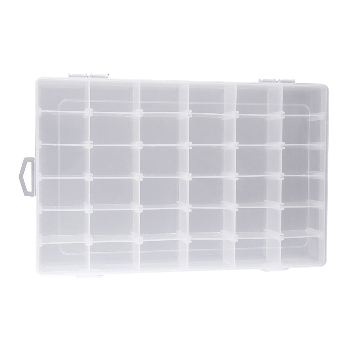 Kkewar Clear Plastic Storage Box,36-Grid Clear Hard Plastic Adjustable ...