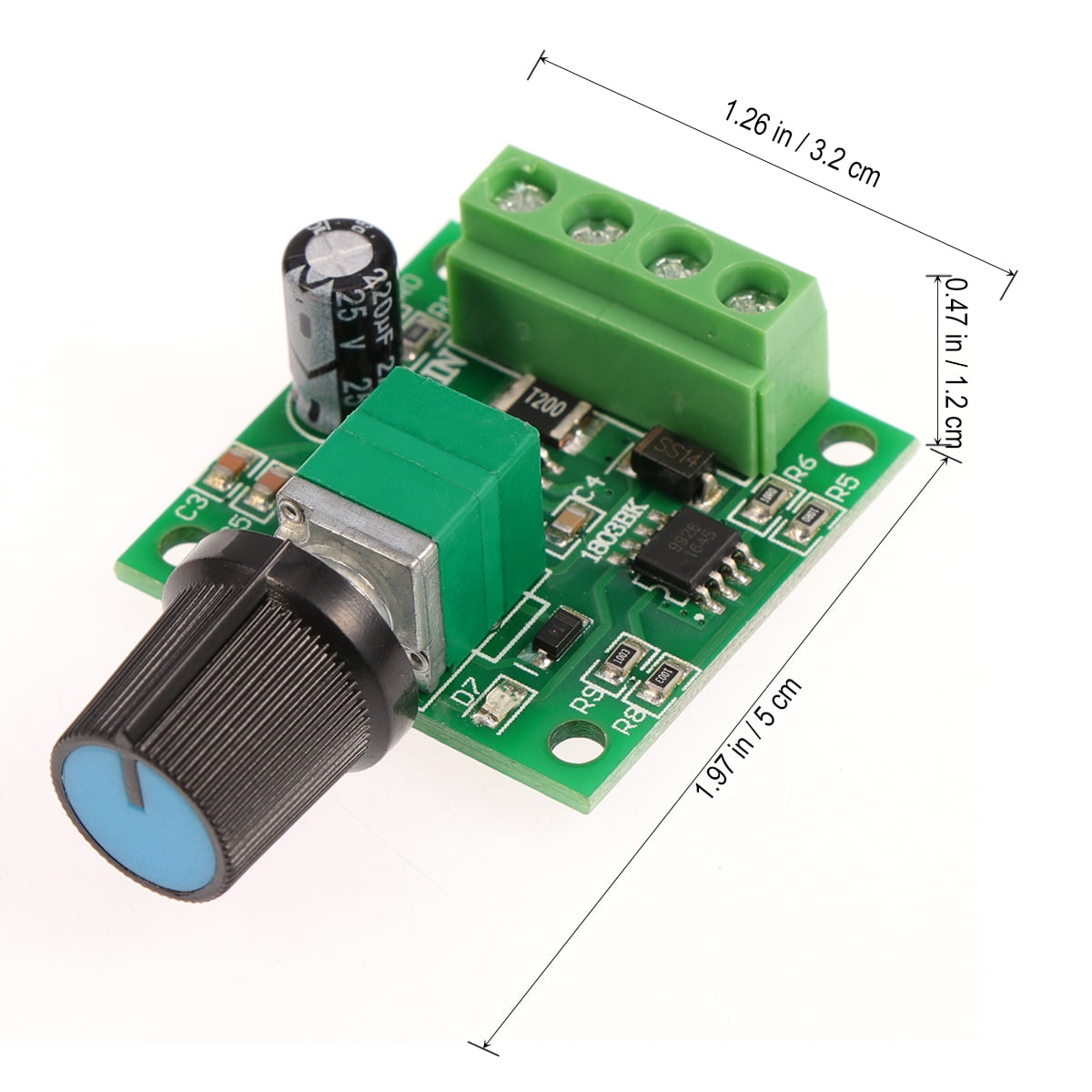 Kkewar Low Voltage DC 1.8V 3V 5V 6V 12V 2A PWM Motor Controller ...