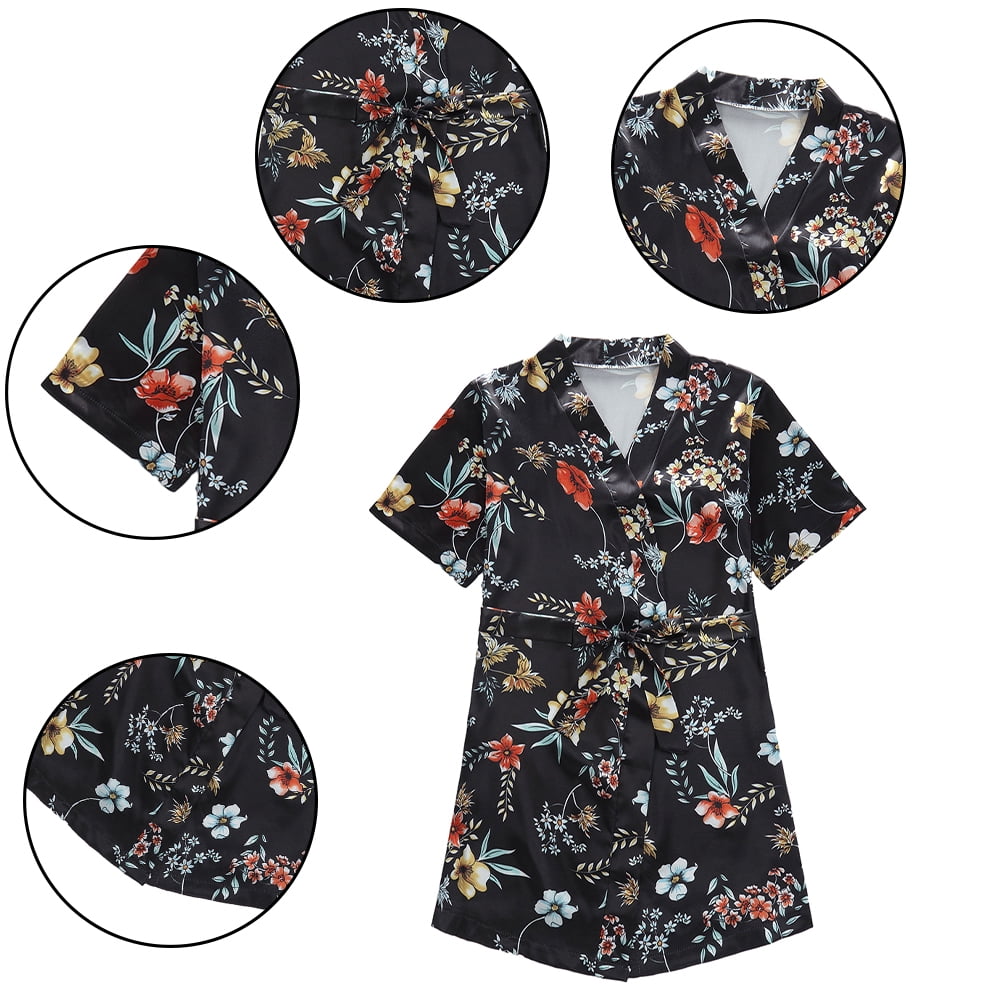 Kkkded Baby Toddler Boys Girls Silk Bathrobe Sleepwear Kids Summer ...