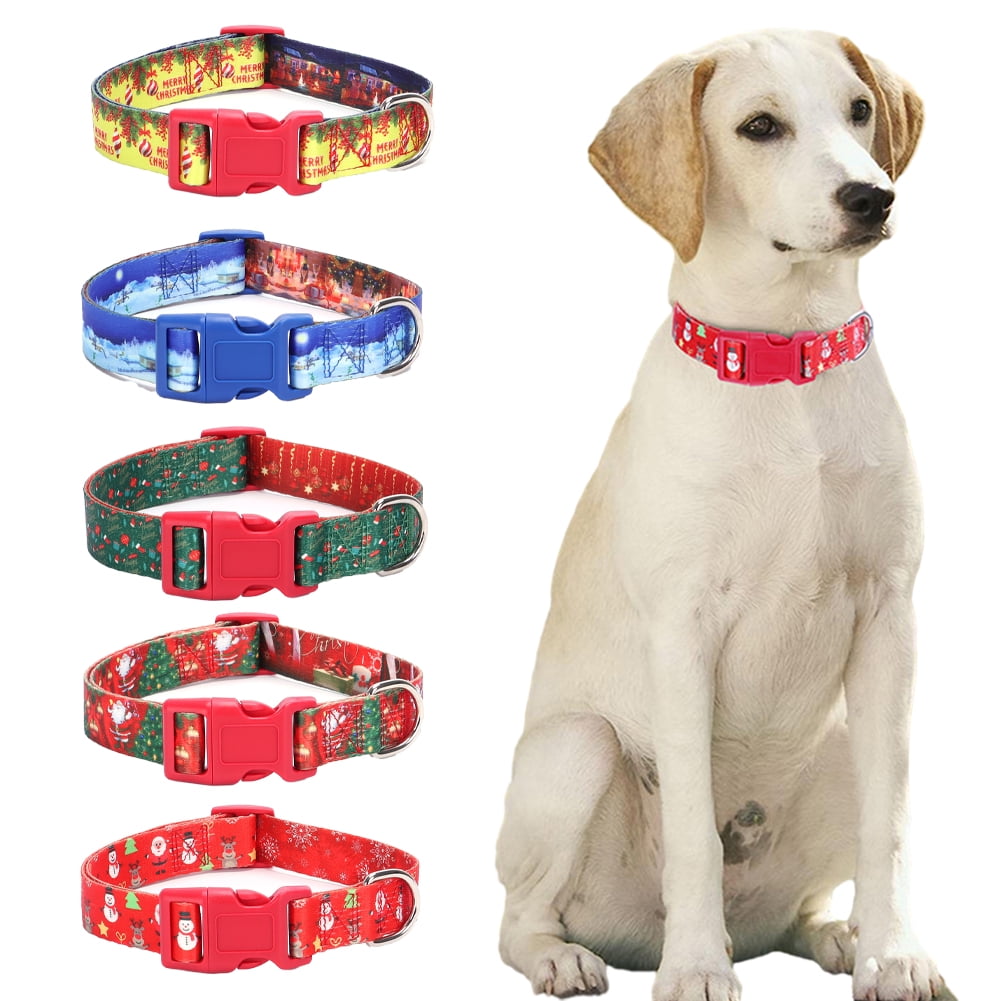 Kkkded Dogs Comfortable Collar Dog Christmas Adjustable Printed Collar ...