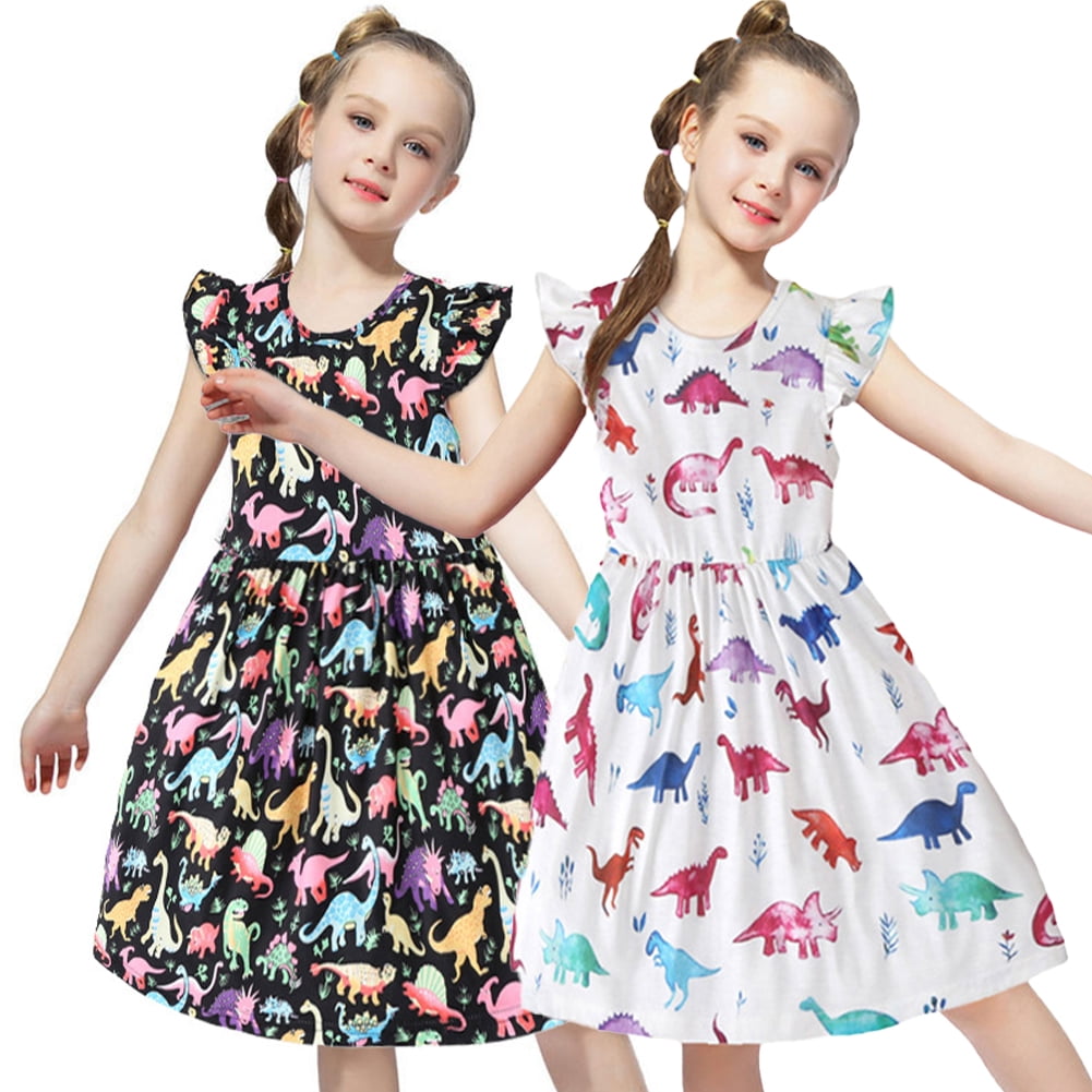 Kkkded Kids Toddler Dresses for Girls,18M-6T Little Girls Ruffled ...