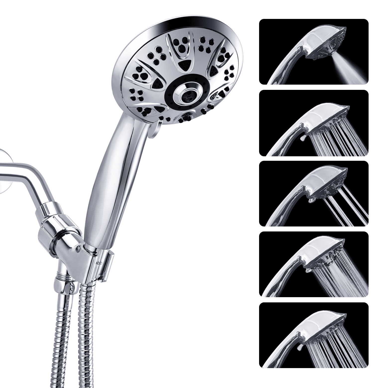 Klabb K-9 Deluxe Handheld Shower Set with 4.3 inches Chrome Face, 5 ...