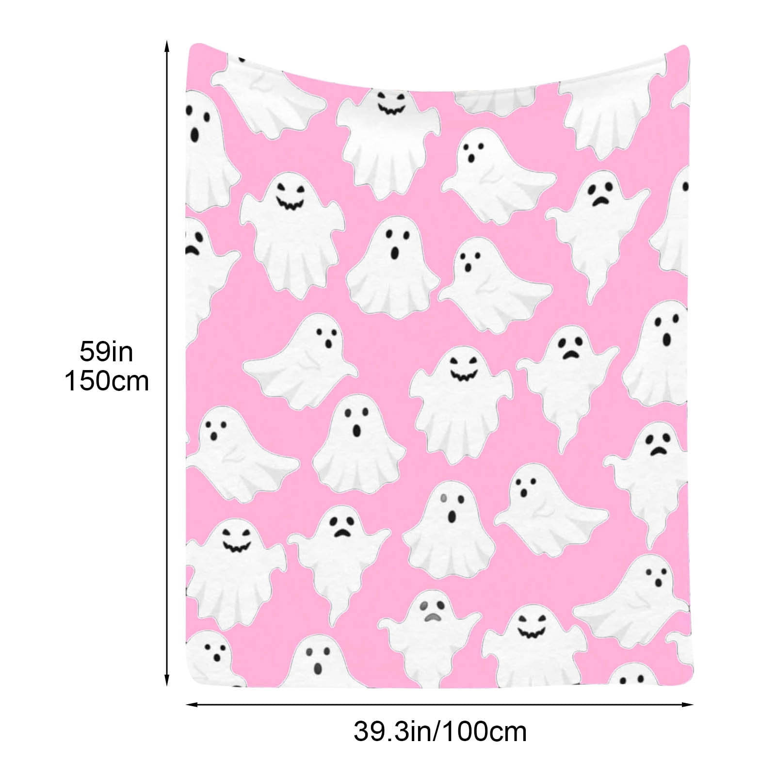 Halloween Spooky Blanket Cozy Warm Throw Blankets Small Ghost Blanket ...