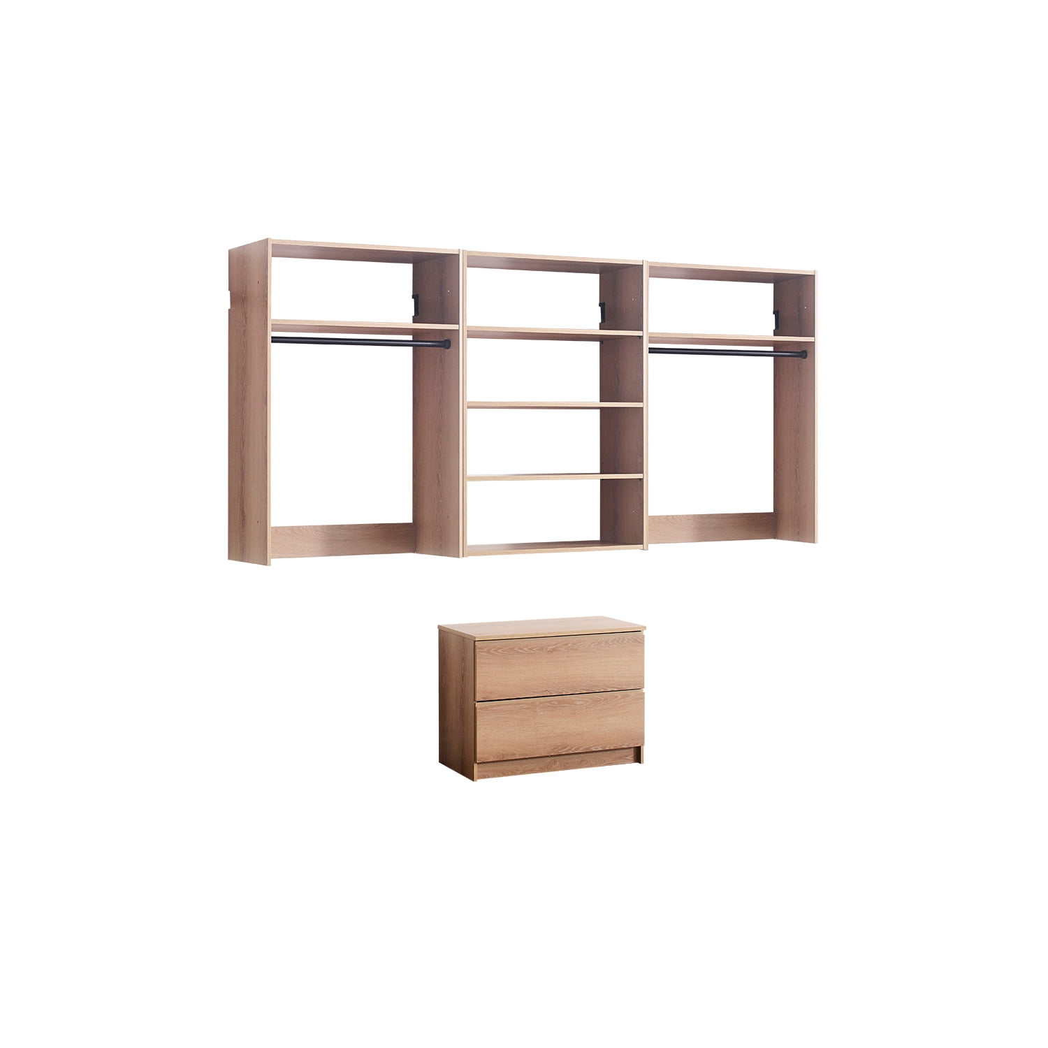 Klair Living Devi White Wall Mounted Walk in Wood Closet System ...