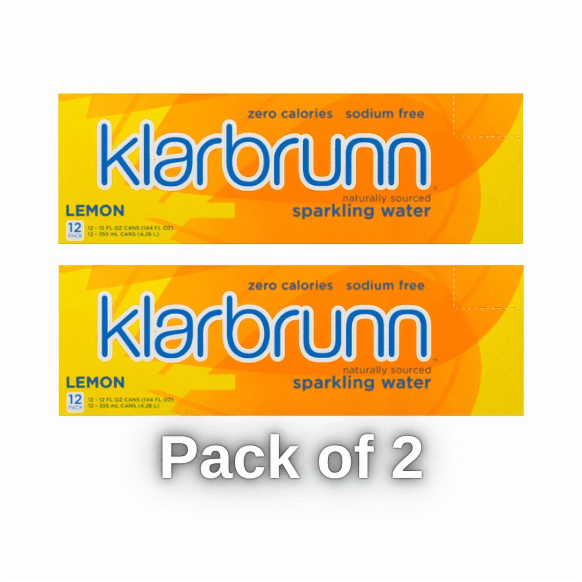 Klarbrunn Sparkling Water, Lemon - 2 x 12-Pack (12 fl oz Cans, Total 24 ...