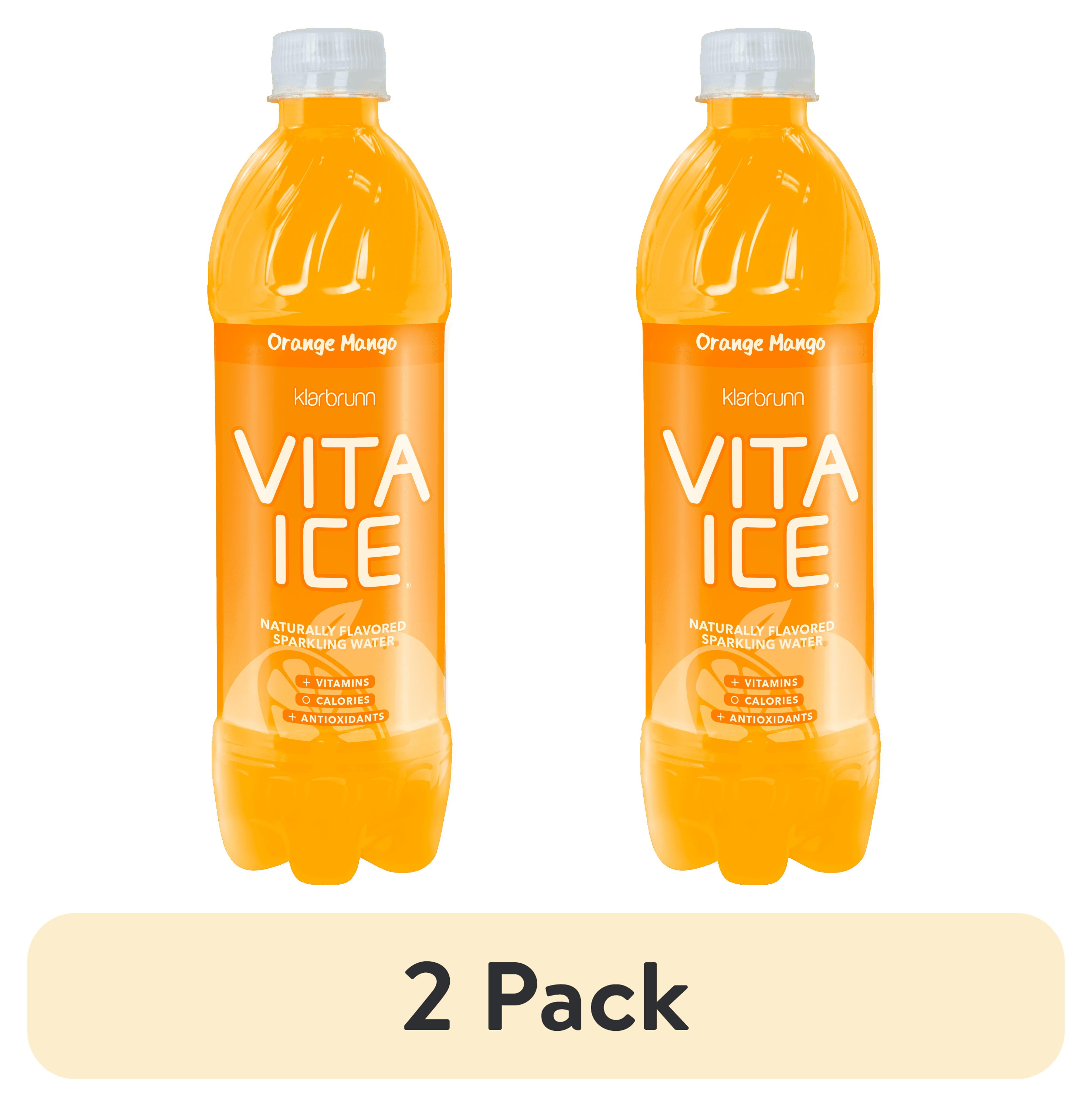 (2 pack) Klarbrunn Vita Ice Orange Mango Naturally Flavored Sparkling Water, 17 fl oz Bottle ...