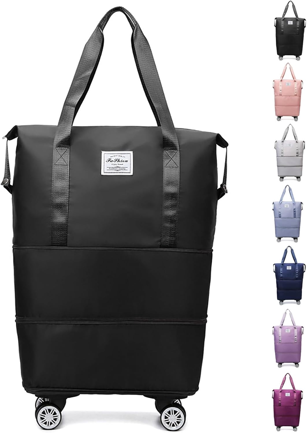 Klarson Expandable Bag with Wheels, Collapsible Luggage with Wheels ...