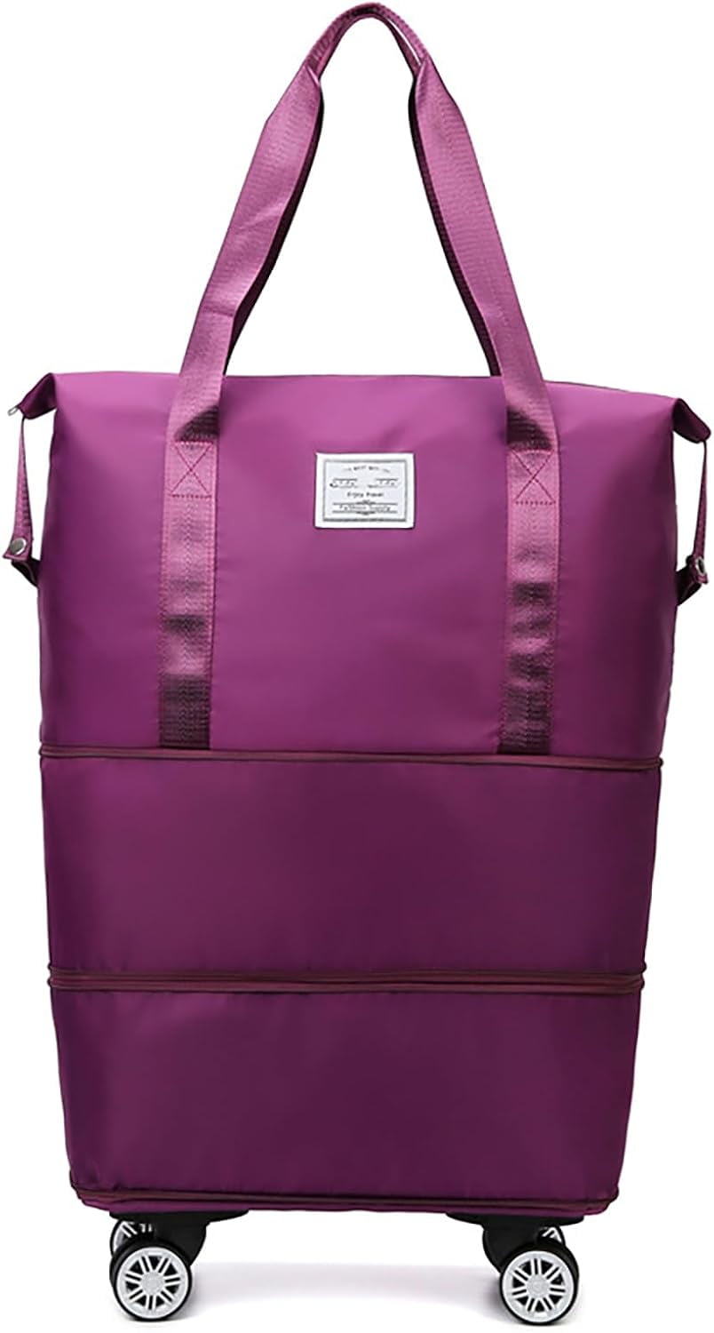 Klarson Expandable Bag with Wheels, Lightweight Durable Rolling Duffle ...