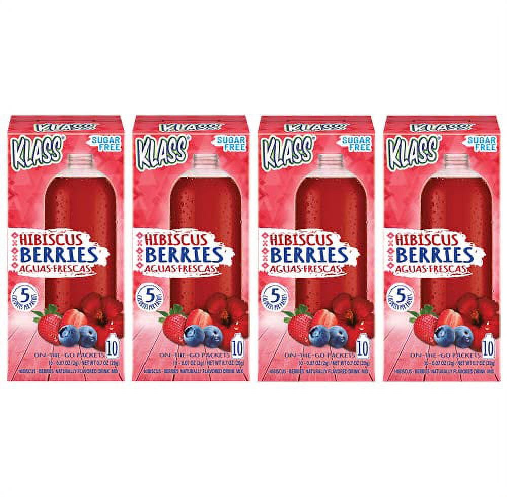 Klass Aguas Frescas Hibiscus-Berries Drink Mix - Sugar Free! (Pack of 4 ...