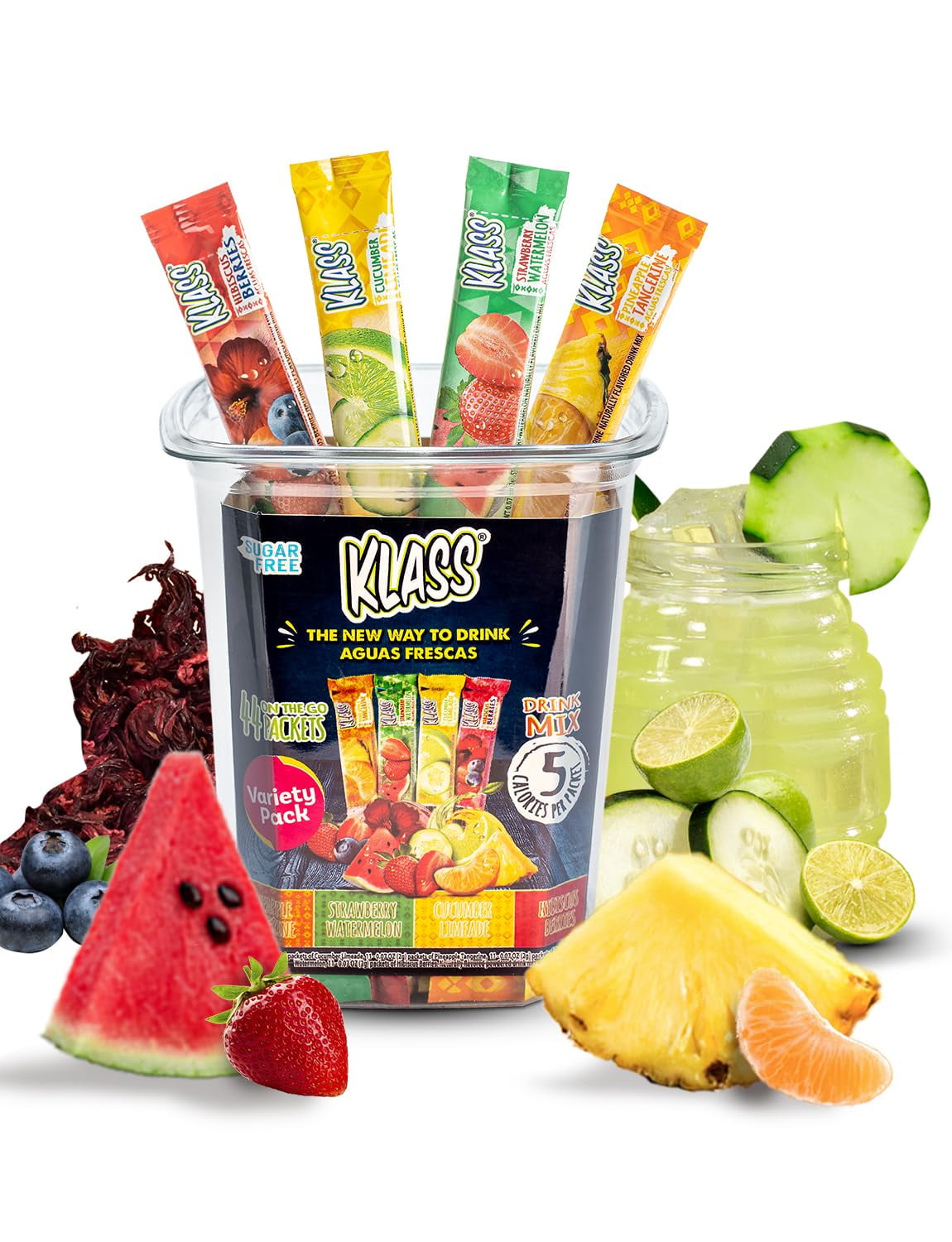 Klass Aguas Frescas Powdered Drink Mix TVS1 | 44 Sugar Free Powder ...