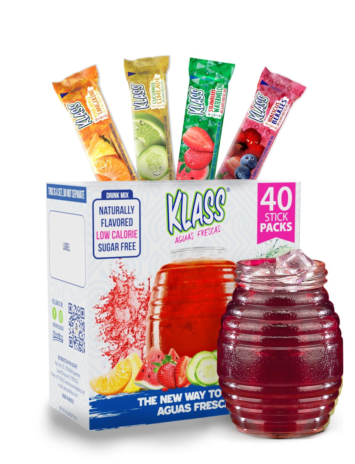 Klass Aguas Frescas SCH4 | Drink Mix Variety Pack | Strawberry ...