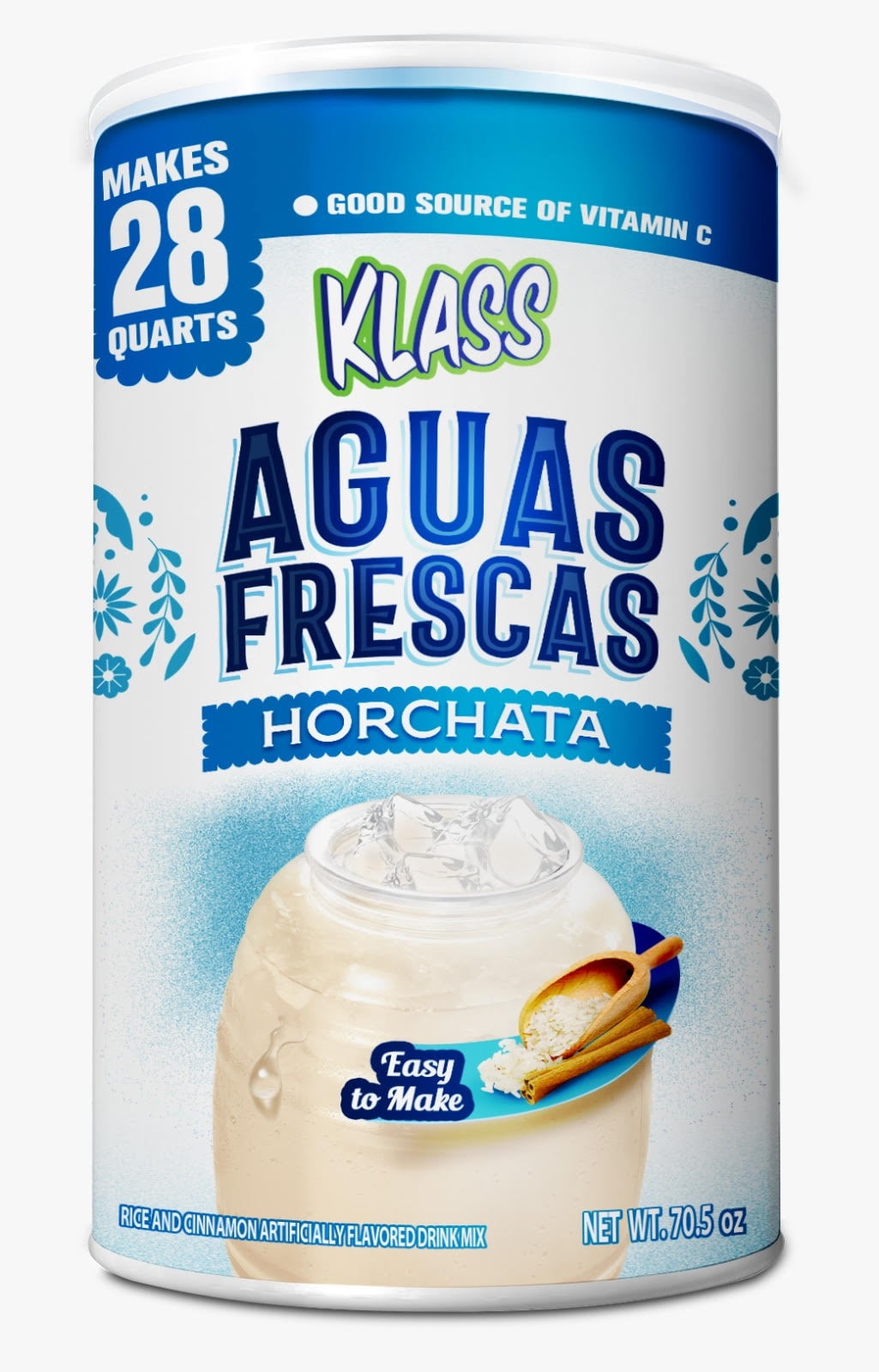 Klass Drink Mix, Horchata Rice and Cinnamon, 70.5 Oz, 1 Count - Walmart ...