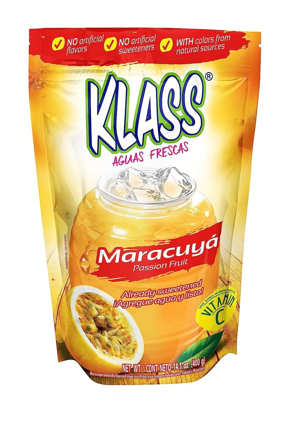 Klass Maracuya Passion Fruit Drink Mix 14.1 oz (Pack of 60) - Walmart.com