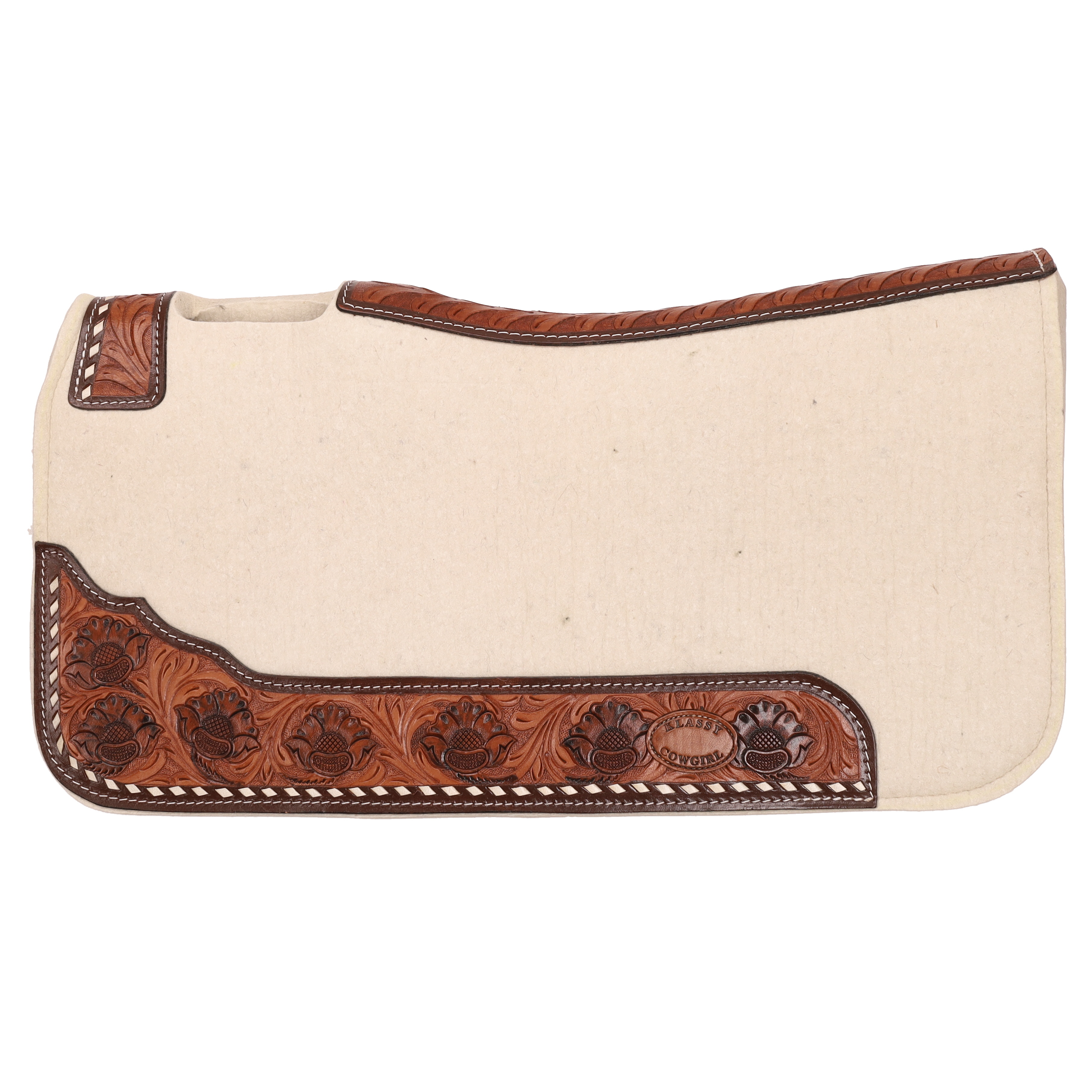 Klassy Cowgirl 28" x 30" Blossom Buckstitch Wool Felt Saddle Pad ...