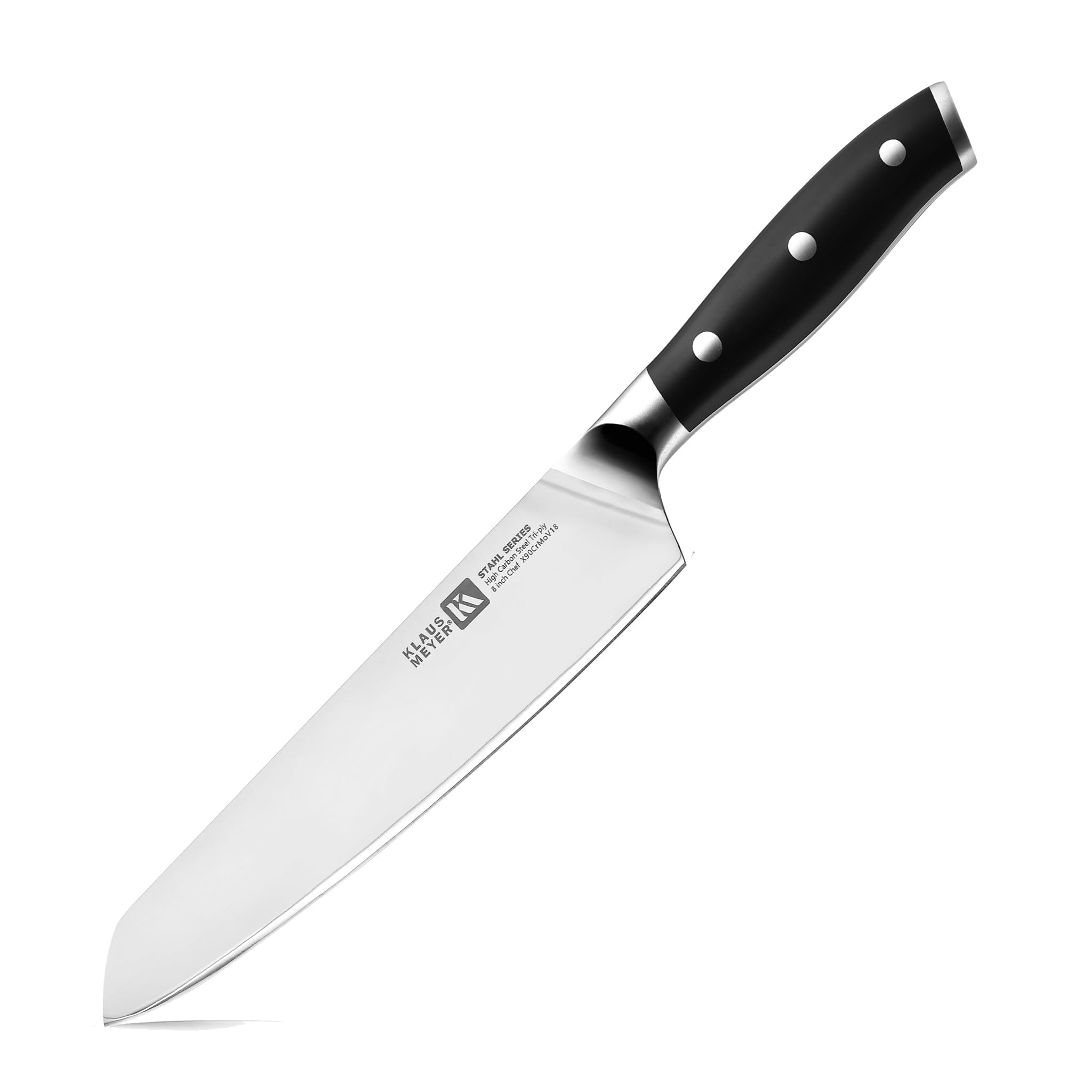 Klaus Meyer Stahl High Carbon Tri-ply Steel 8 inch Chef's Knife ...