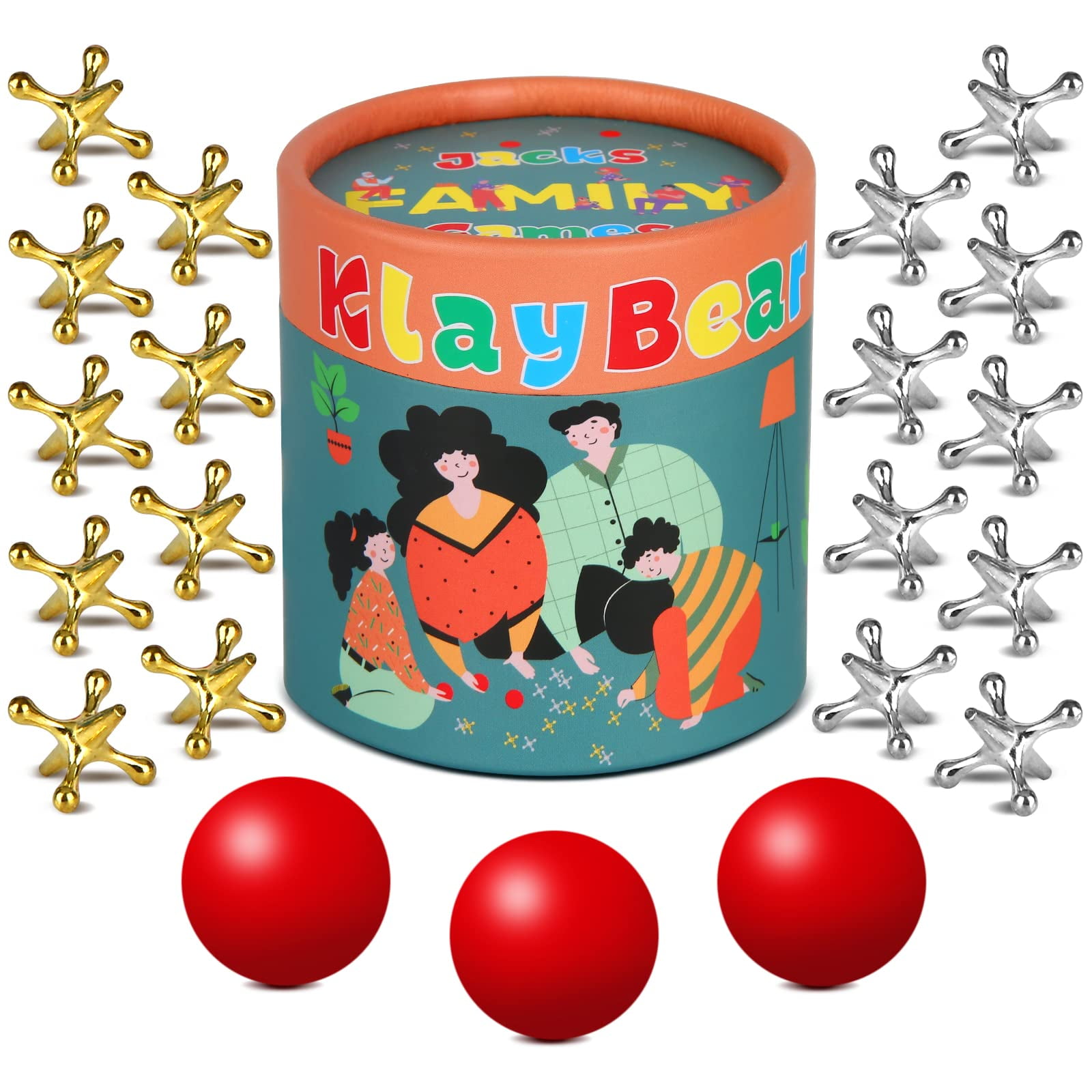 KlayBear Jacks Game with AIF9 Ball, Retro Vintage Game for Kids and ...