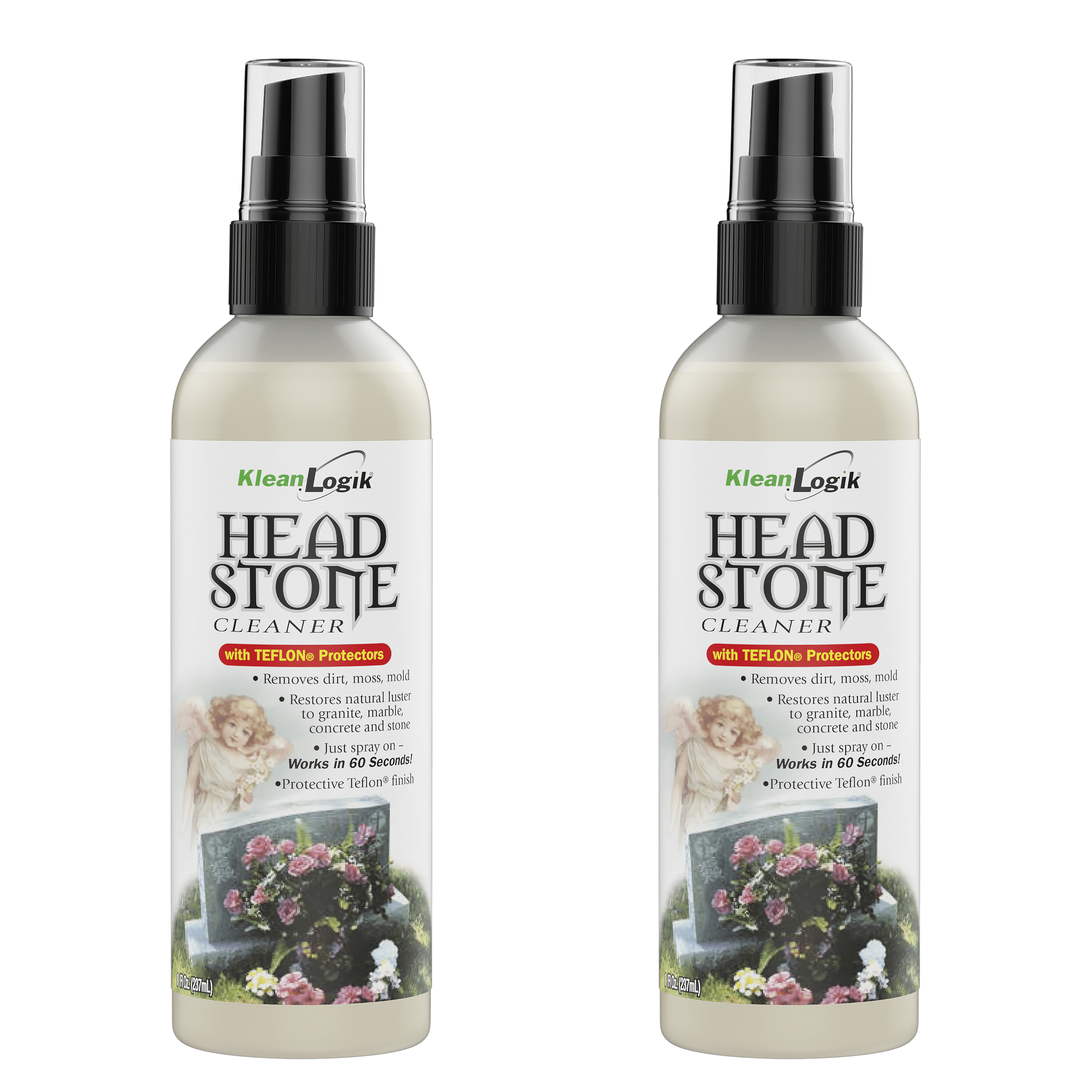 KleanLogik Outdoor Spray Headstone Cleaner for Concrete & Brick Graves ...