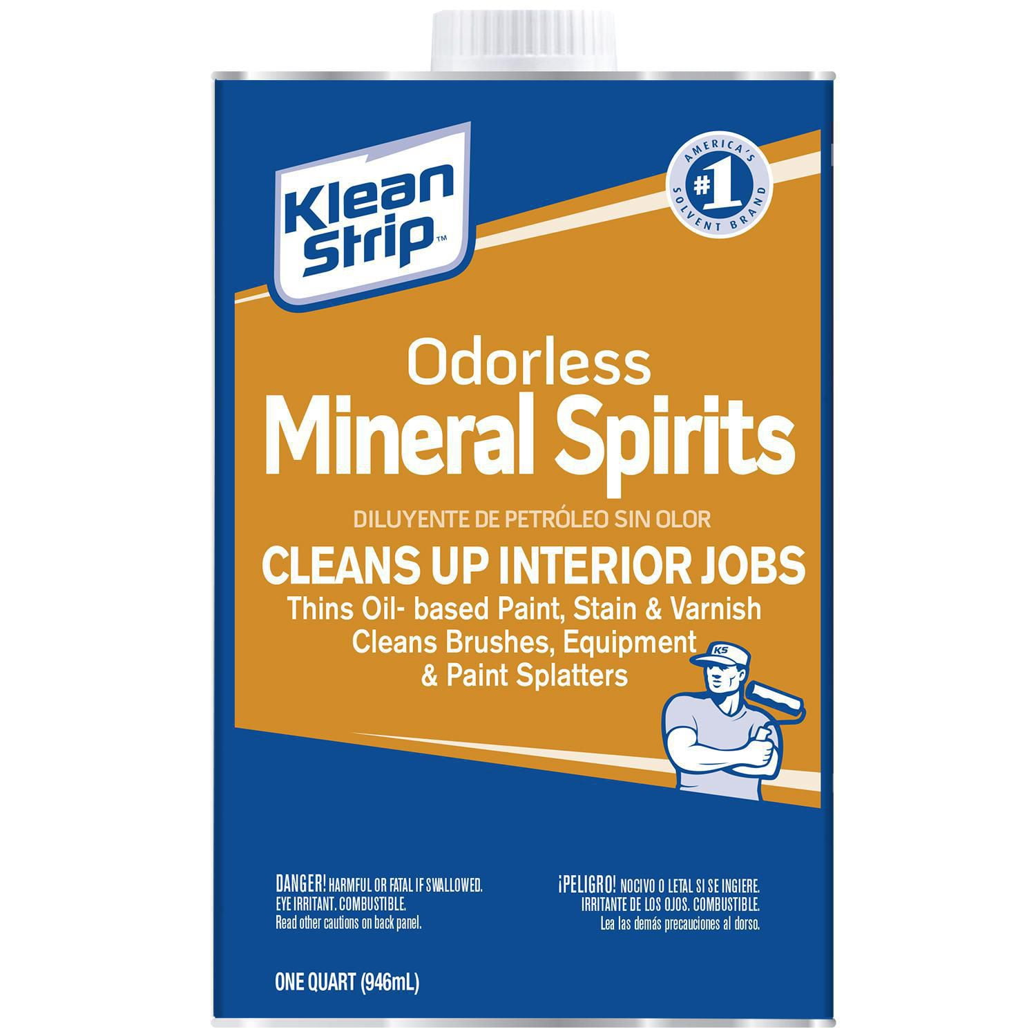 Klean Strip Odorless Mineral Spirits Paint Thinner and Brush Cleaner, 1 ...