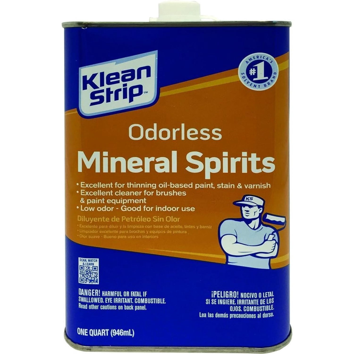 Klean Strip Odorless Mineral Spirits 1 Quart - Walmart.com