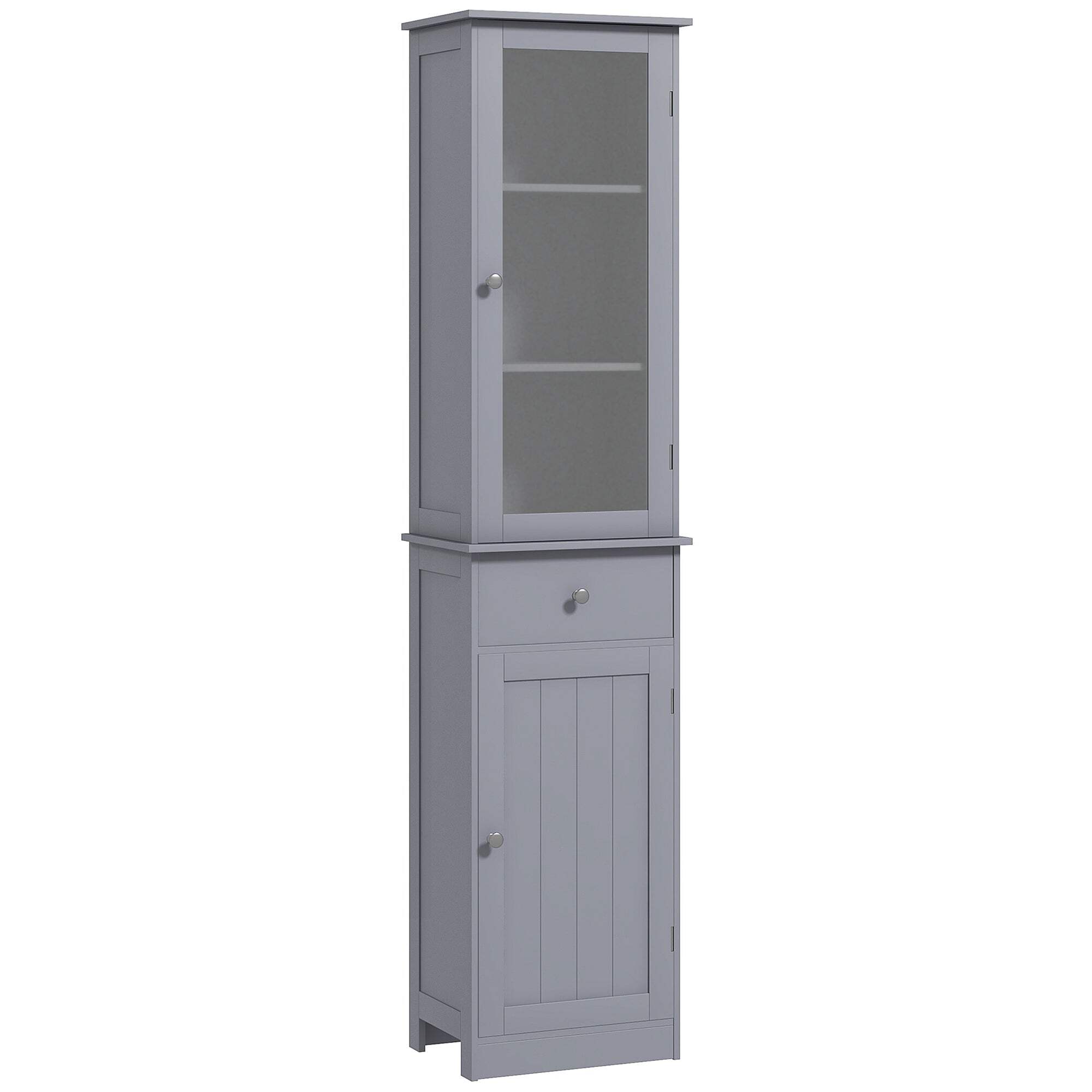 Kleankin Slim Bathroom Storage Cabinet, Tall Bathroom Cabinet, Narrow ...