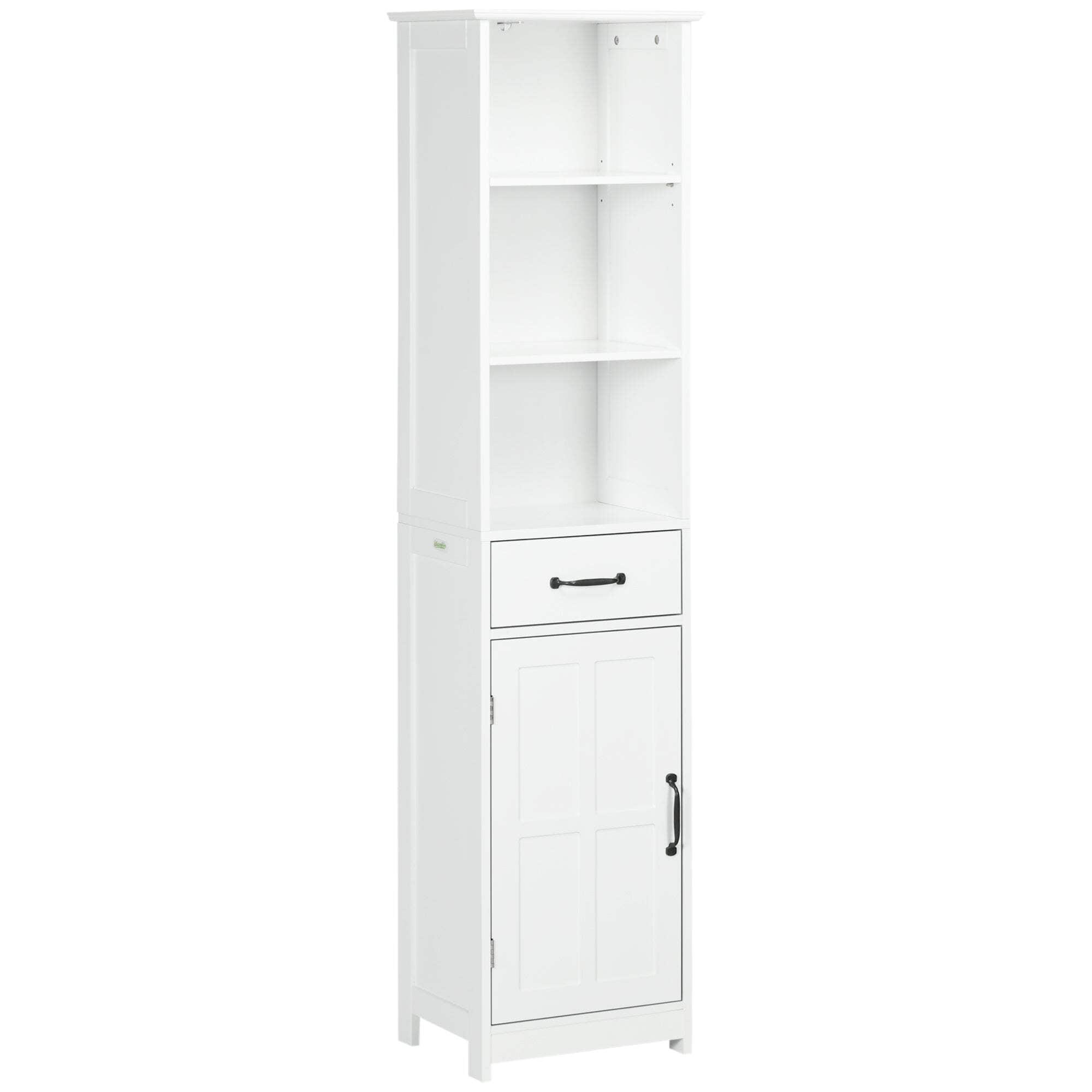 Kleankin Slim Bathroom Storage Cabinet, Tall Bathroom Cabinet, Linen ...