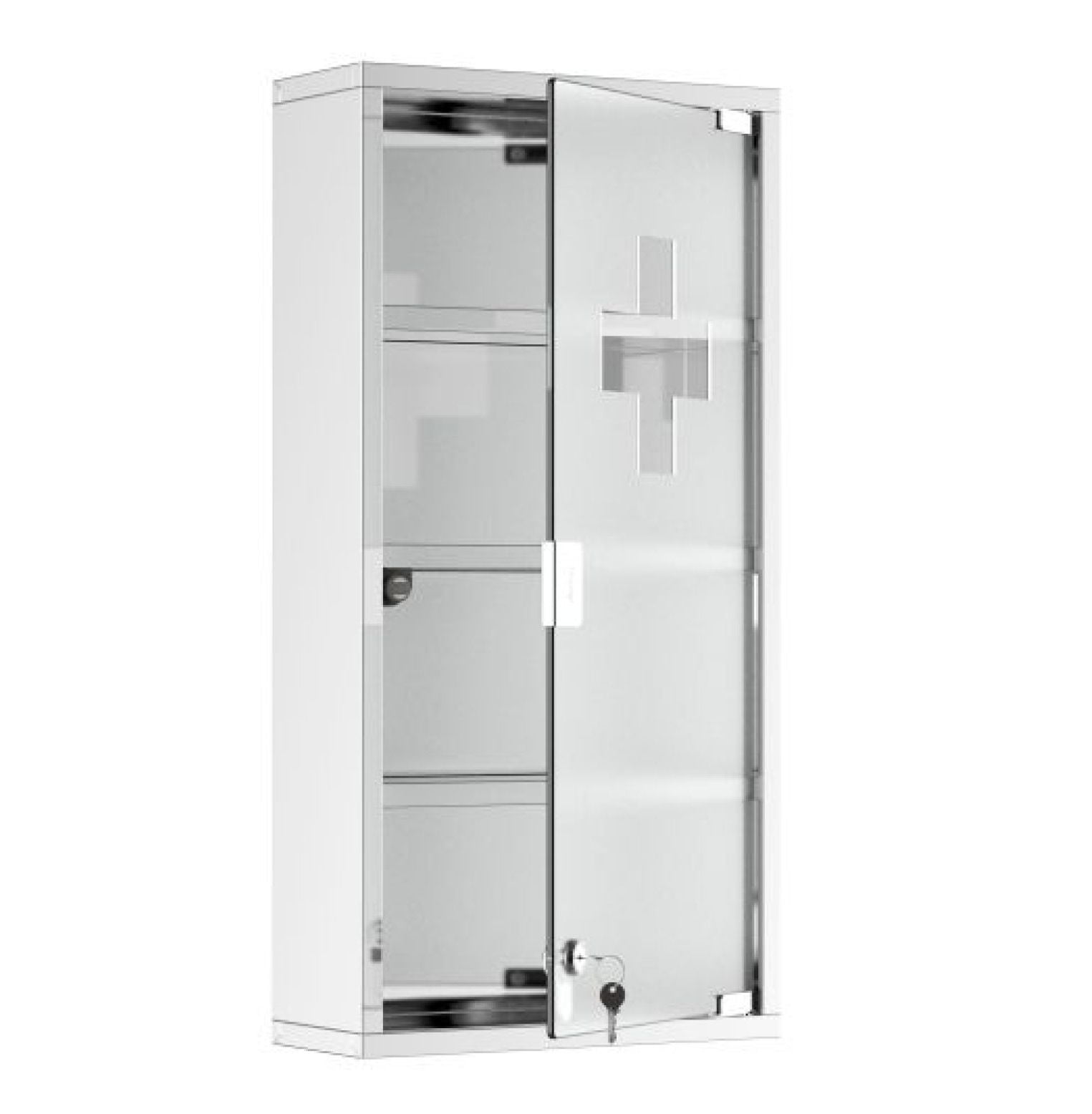 Kleankin Wall Mounted Medicine Cabinet, Lockable with 4 Tier Shelves ...